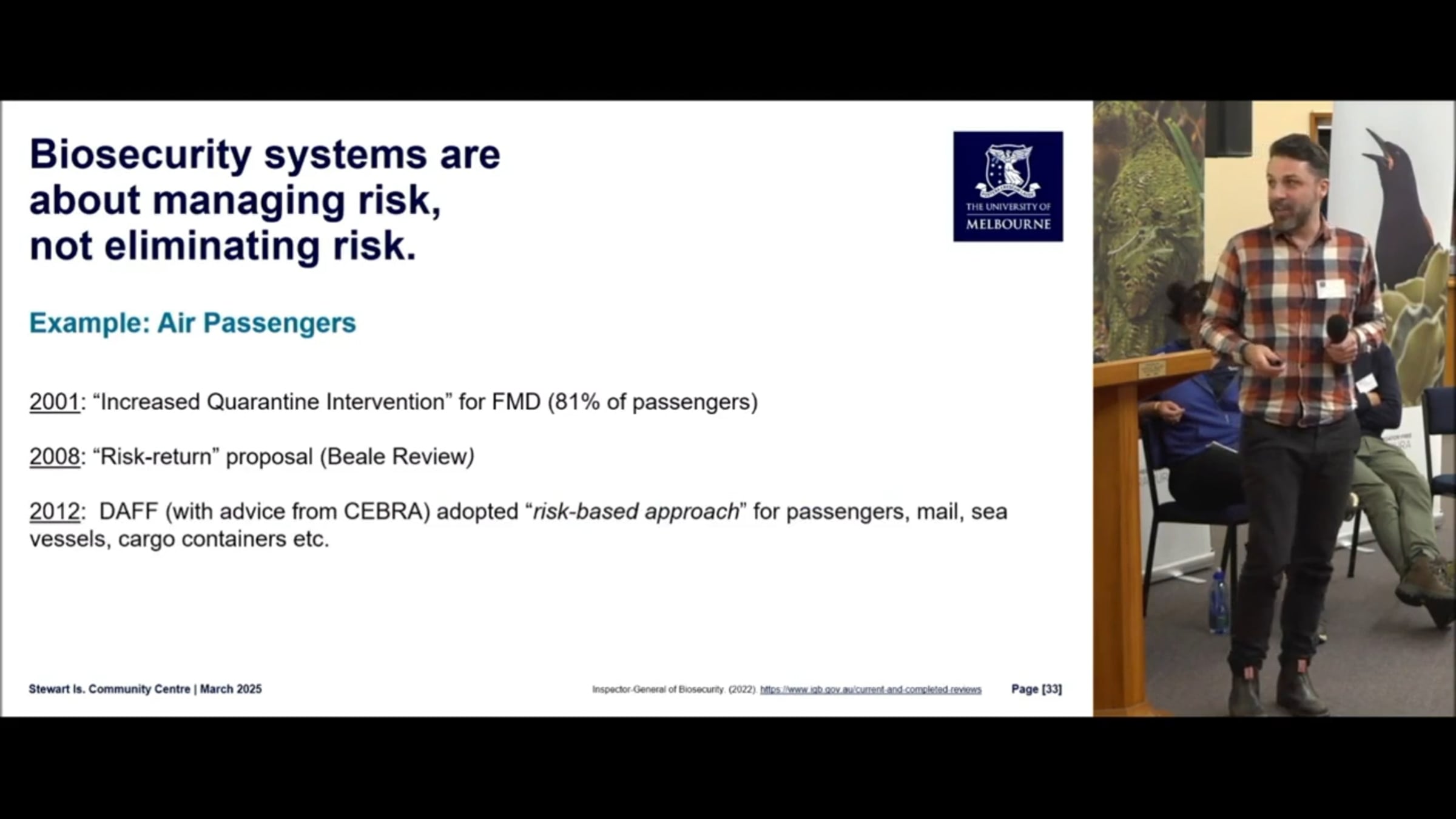 Biosecurity Hui: University of Melbourne research fellow Nick Moran ...