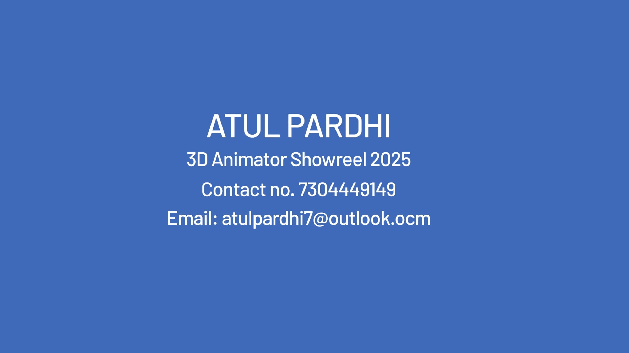 3D Animation Progress Reel 2025