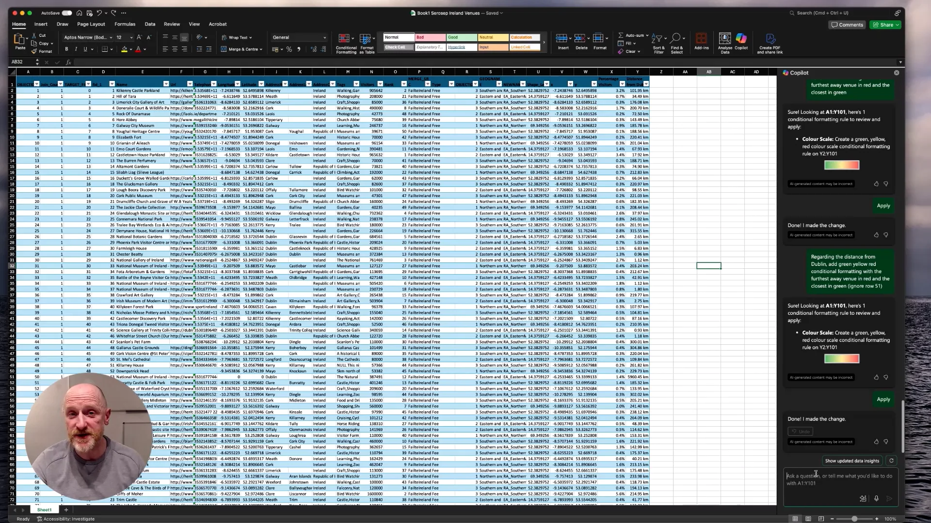 Conditional Formatting using Microsoft CoPilot and Excel