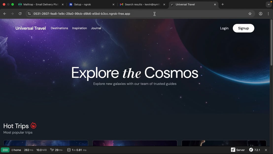 Demoing our Webhook via a Wormhole > Mailer and Webhook with Mailtrap | SymfonyCasts