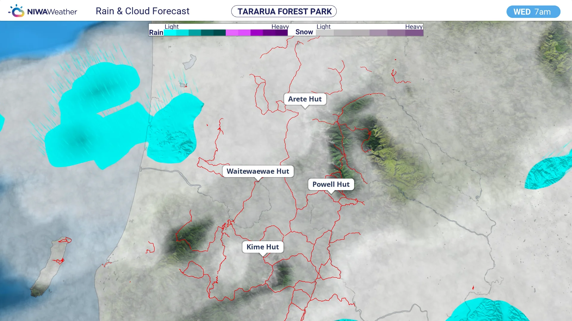 Tararua Forest Park Weather Outlook