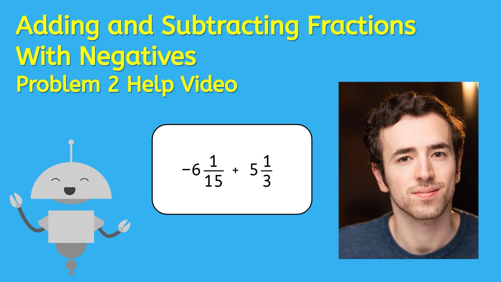 Adding and Subtracting Fractions With Negatives Problem 2 Help Video