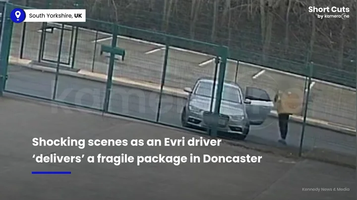 Air mail! Inconsiderate delivery driver hurls fragile package over fence