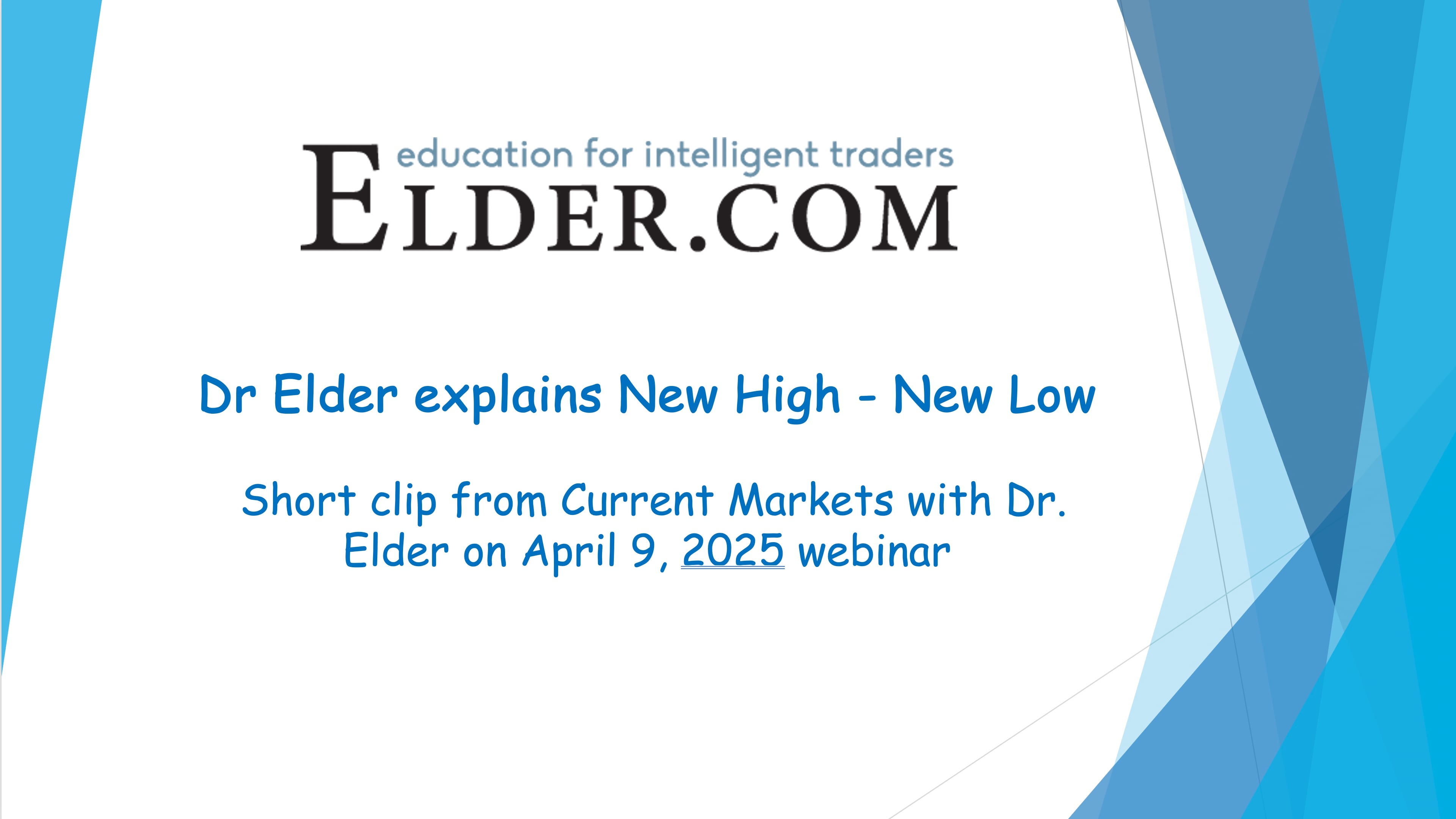 Dr Elder explains New High - New Low | Videos & Movies on Vimeo