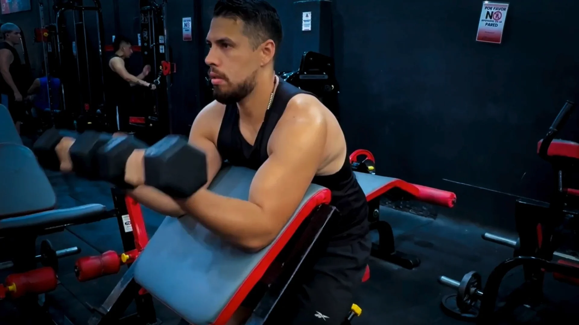 136. Curl De Bíceps En Banco Scott Con Mancuernas