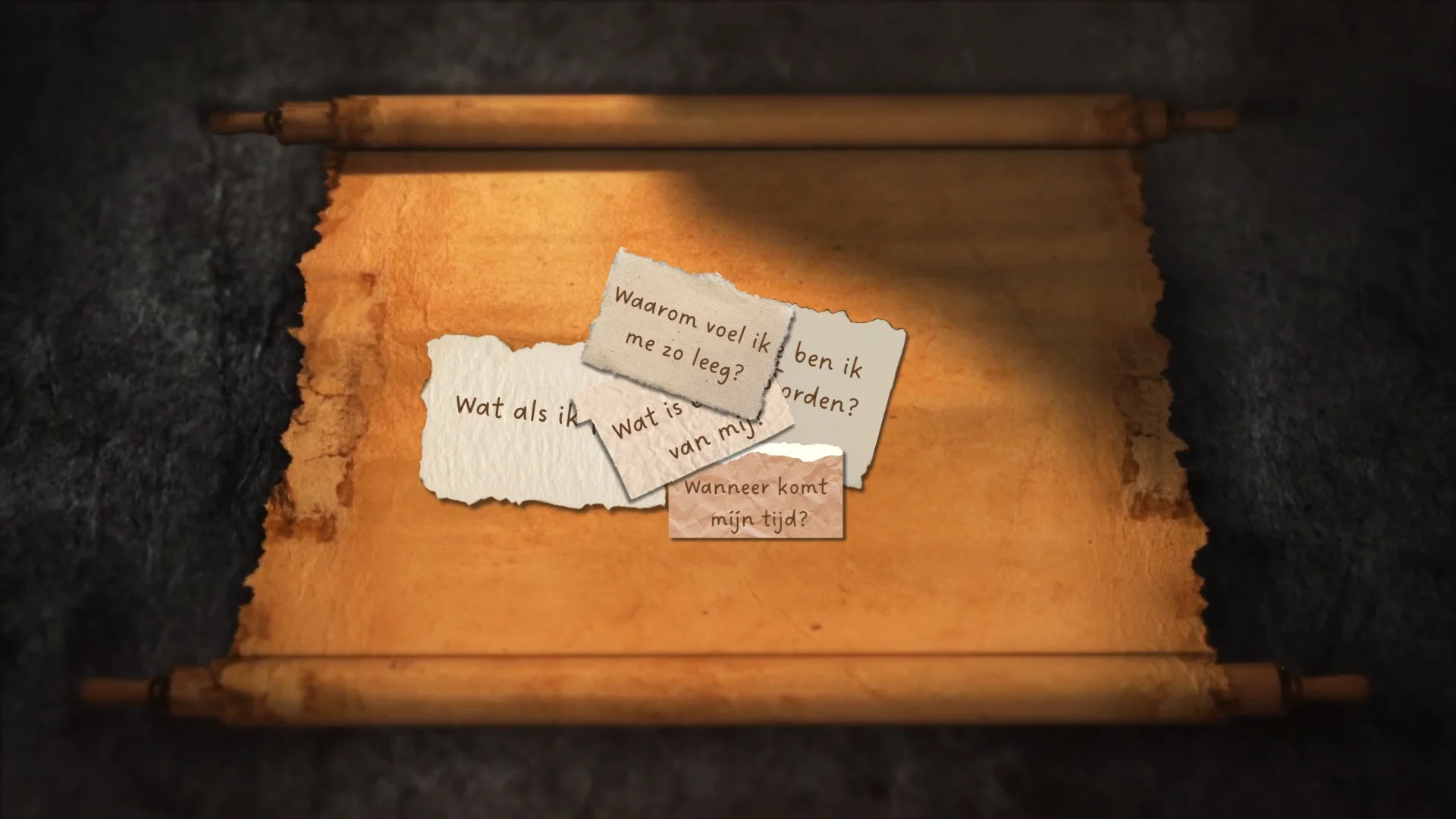 Perkamentrol met kaartjes