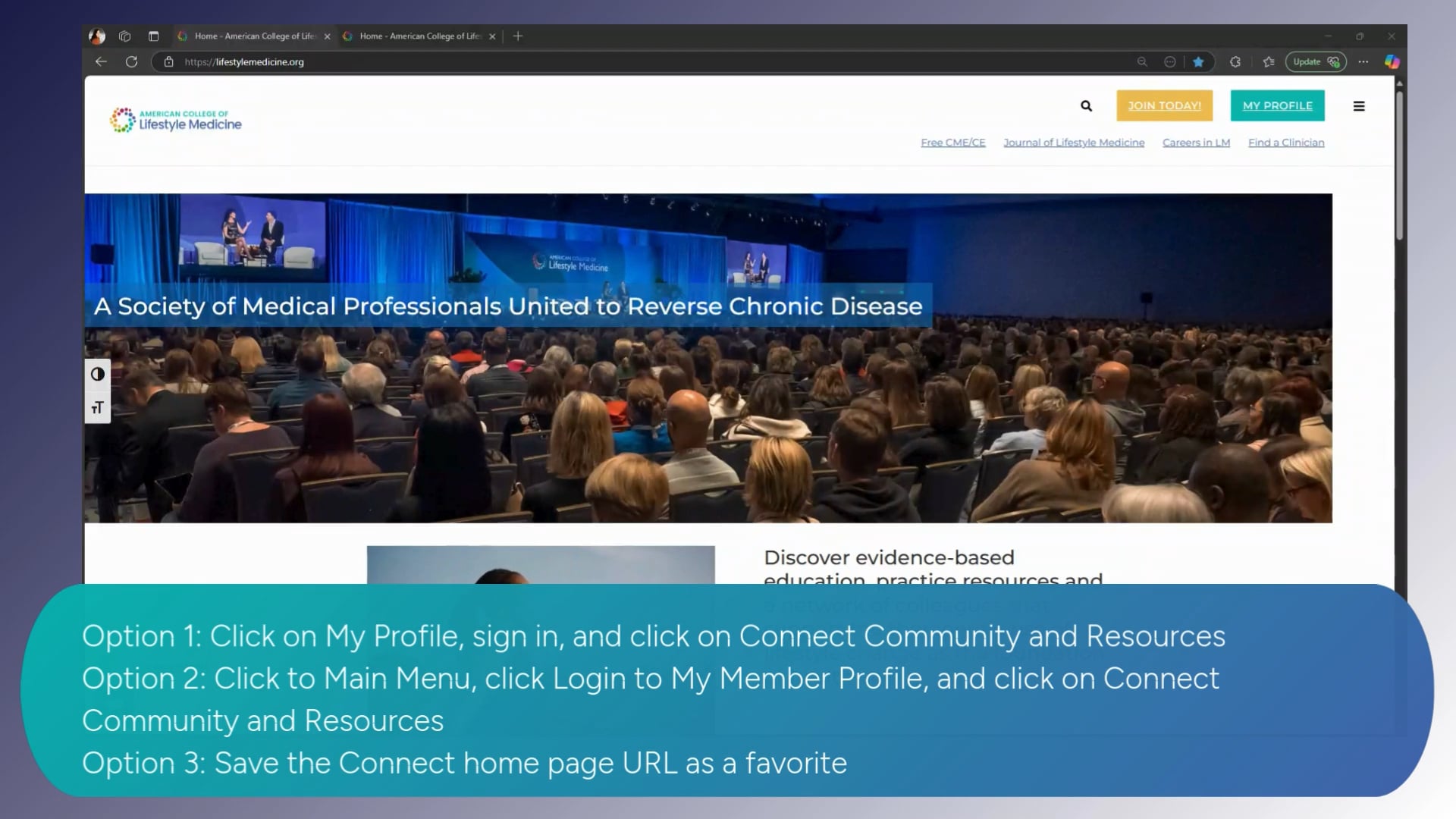 ACLM CONNECT How to Access Your Online Community