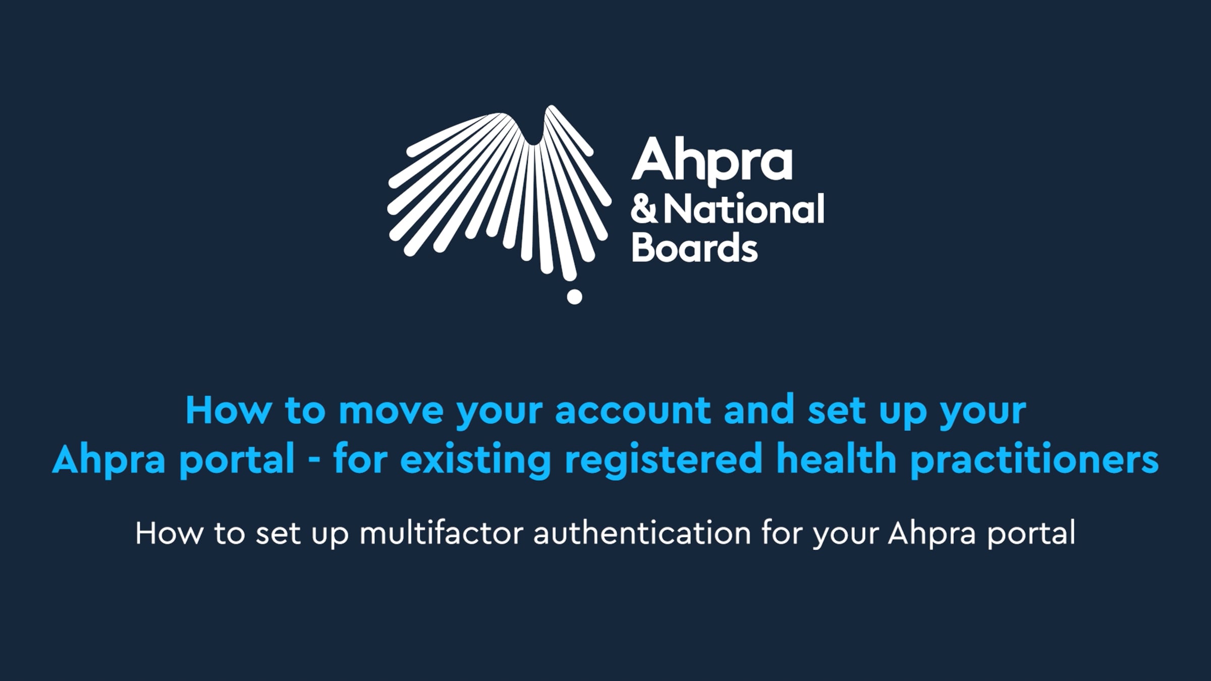 Ahpra portal - Set up Ahpra portal - Existing users