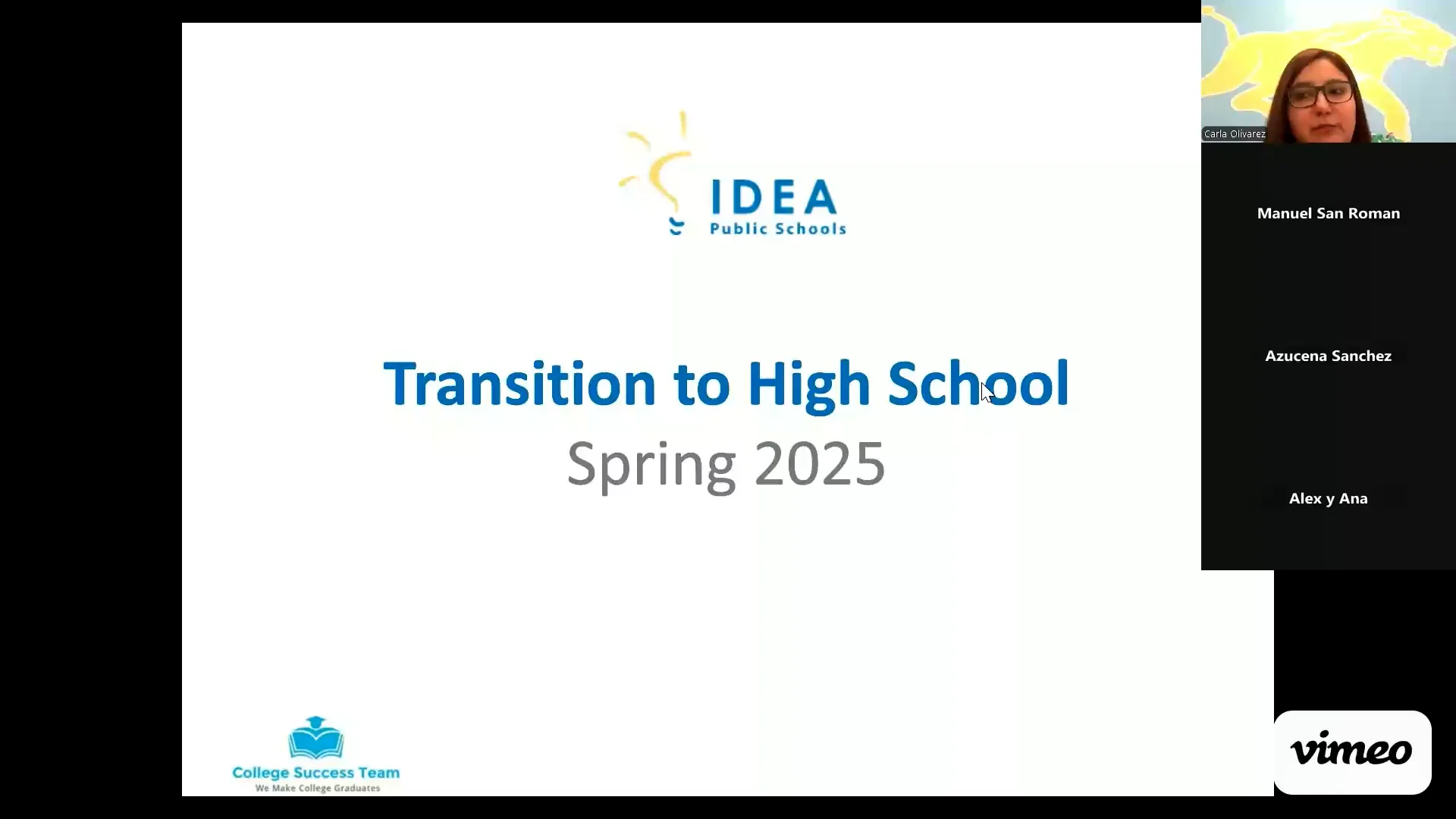 8th to 9th grade Transition Parent Meeting (2025)