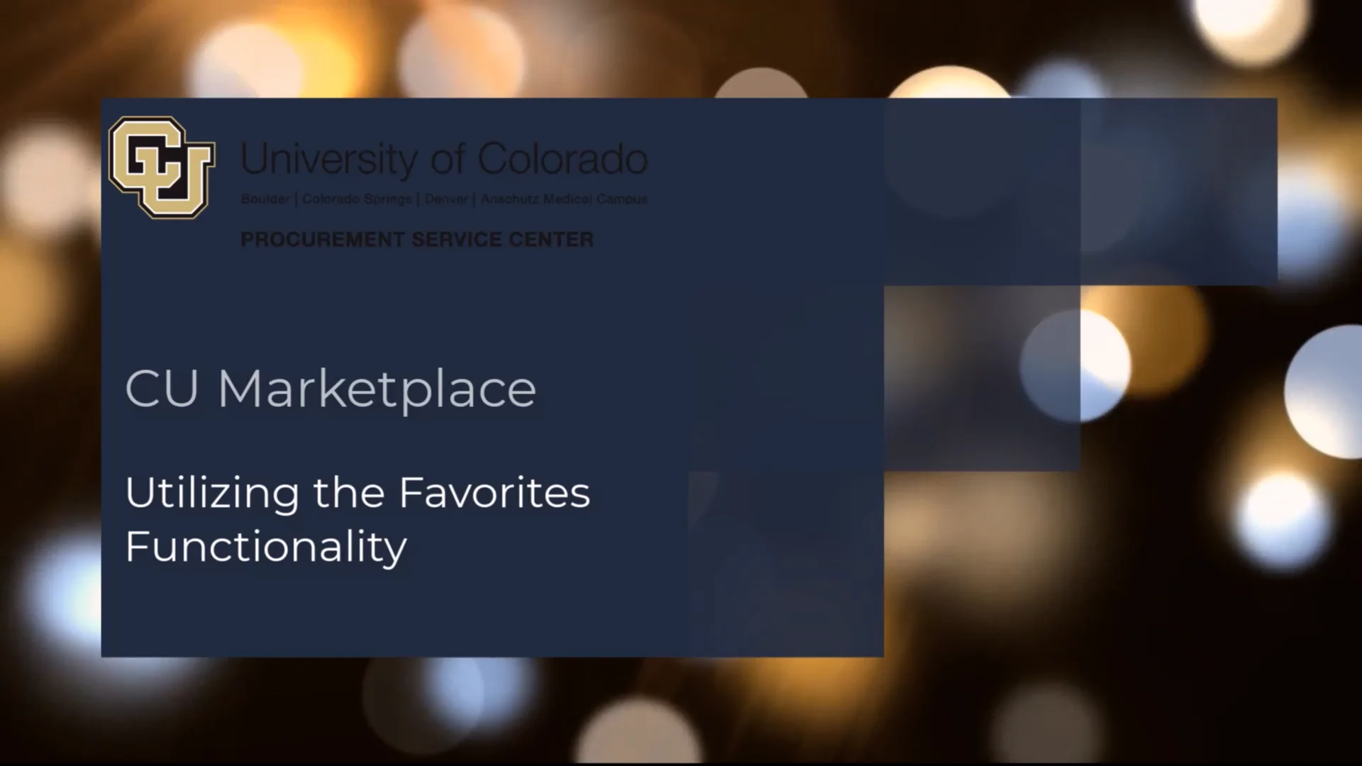 CU Marketplace: Favorites Functionality