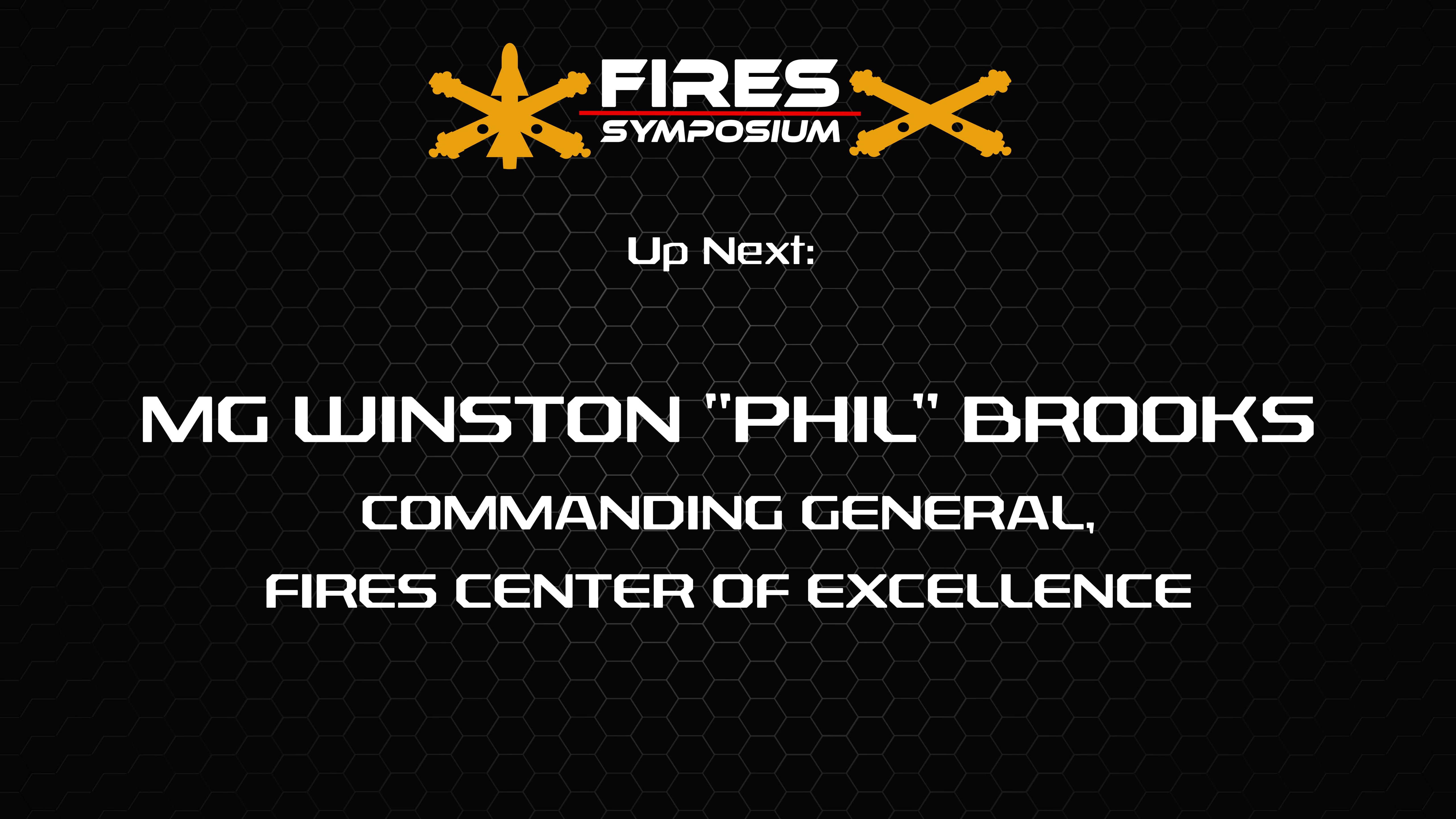 MG Winston P. Brooks, CG, Fires Center of Excellence - Keynote Presentation