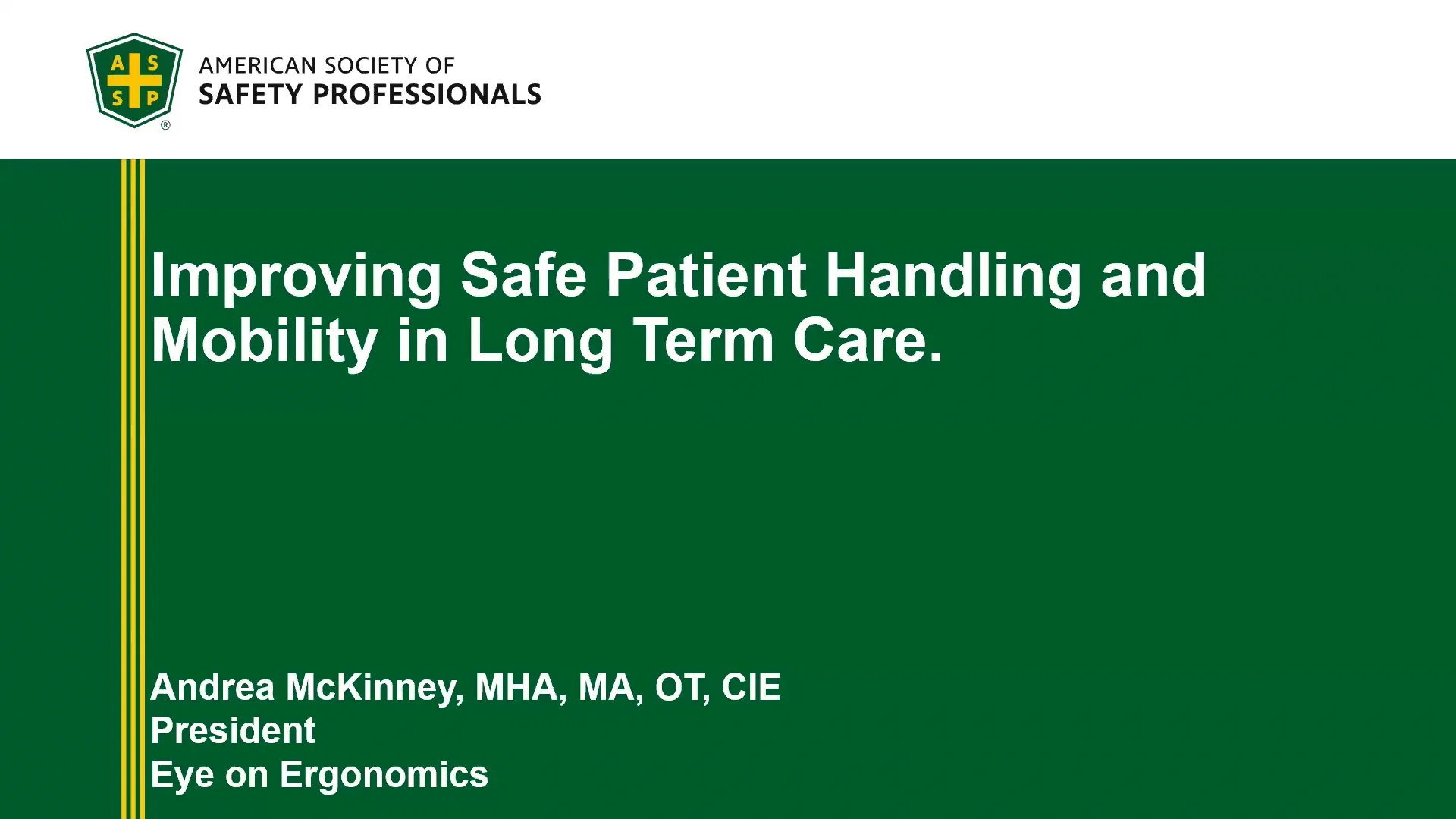 Improving Safe Patient Handling and Mobility in Long Term Care