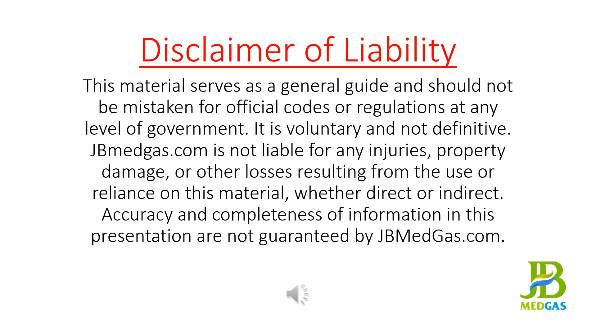 Disclaimer of Liability