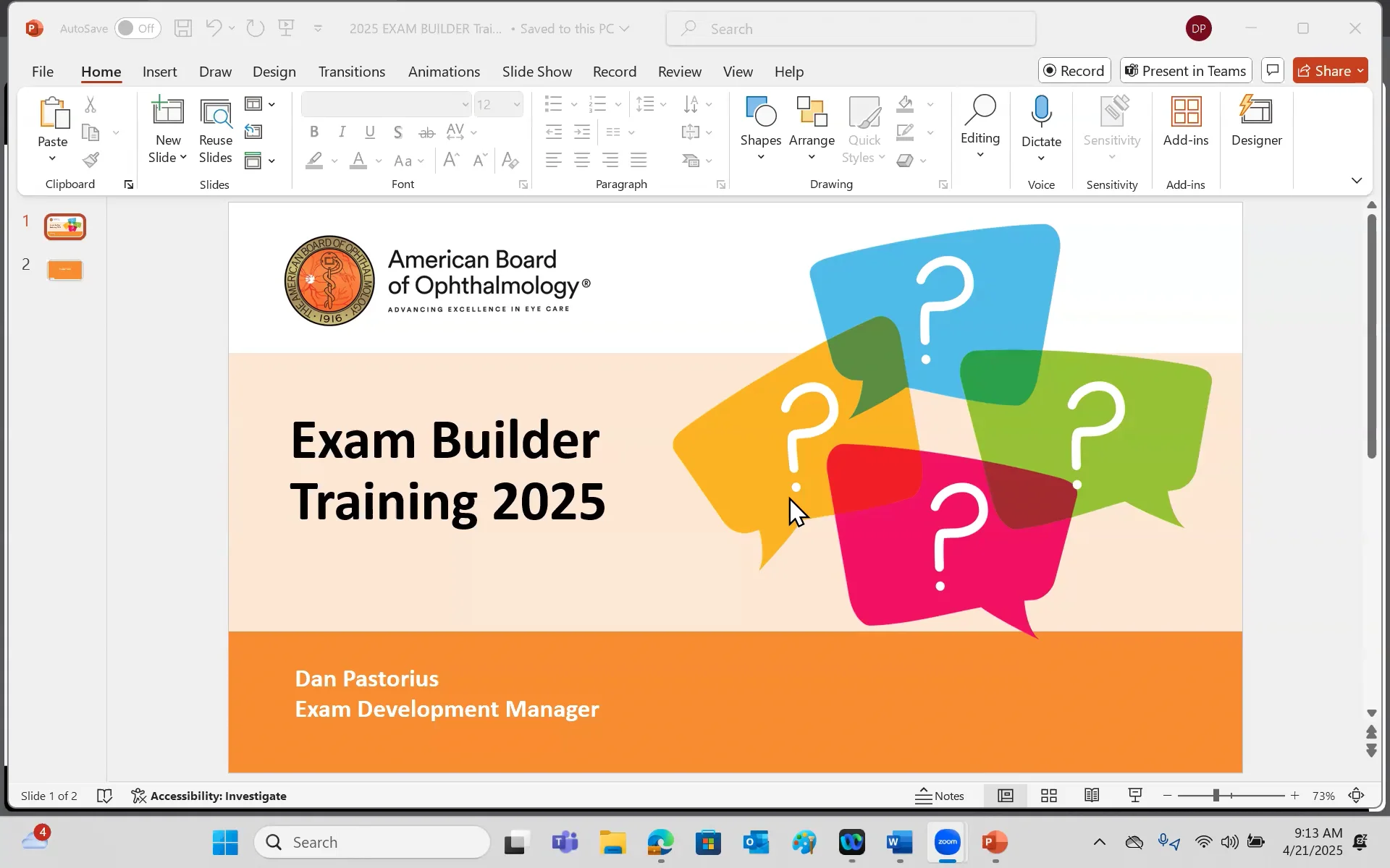 Exam Builder Training 2025