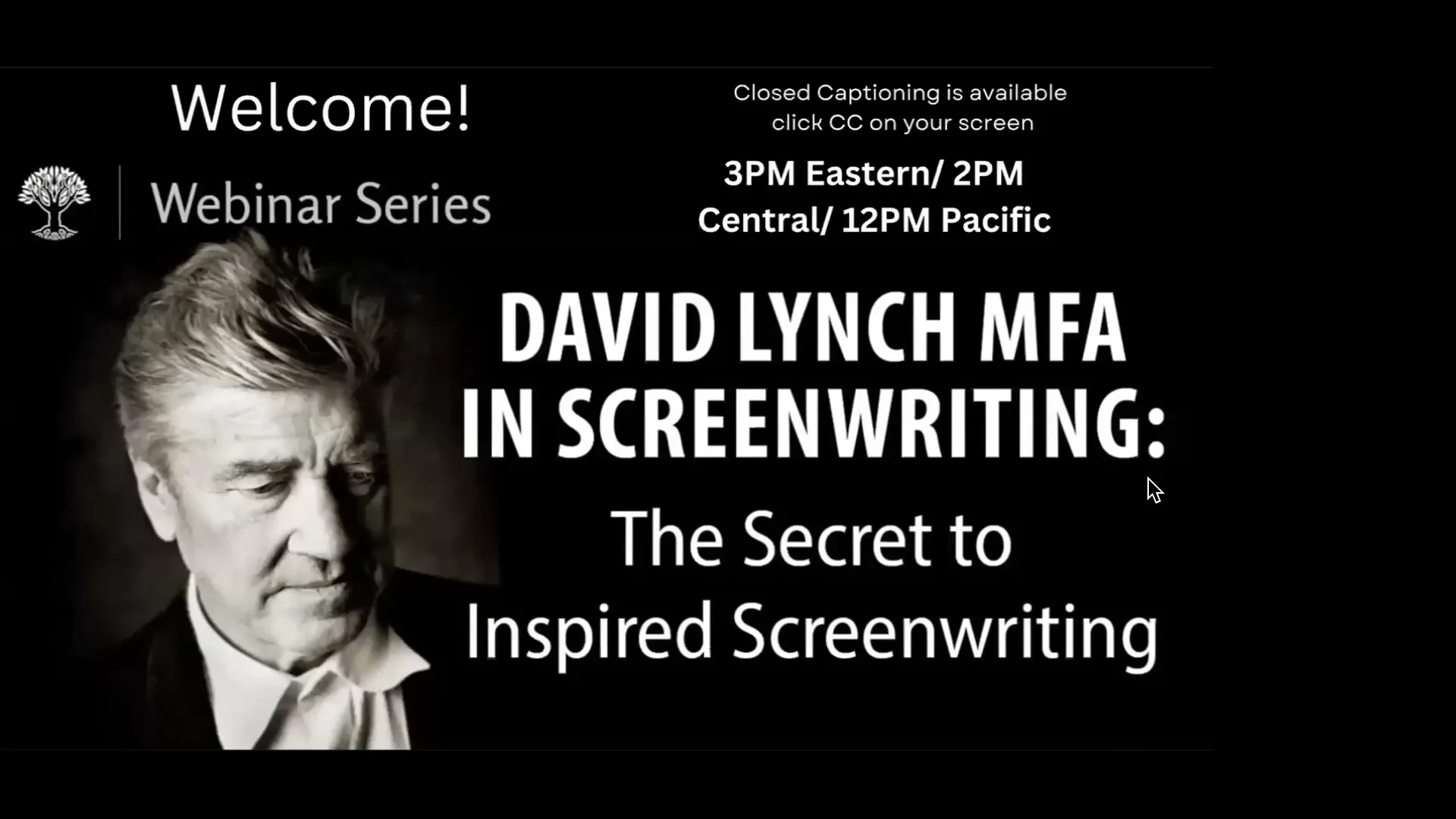 David Lynch MFA - The Secret to Inspired Screenwriting (04-12-2025)