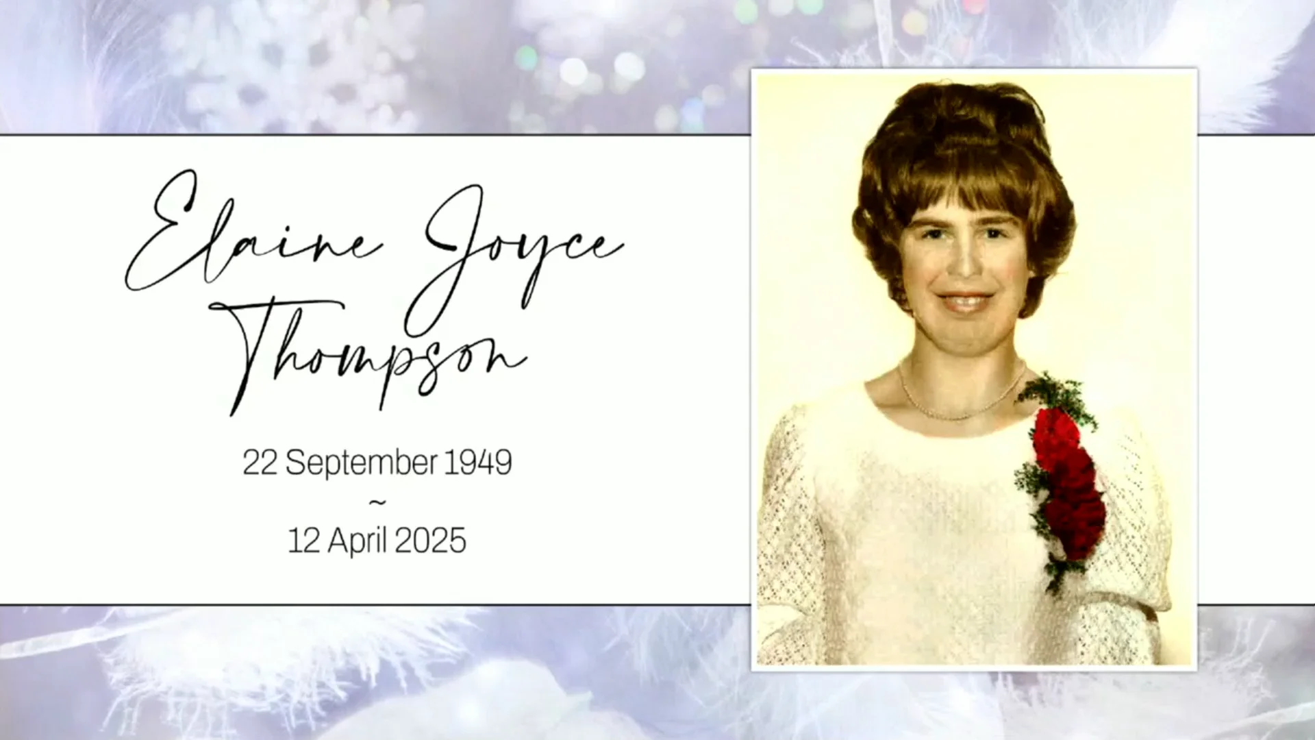 Elaine Joyce Thompson - Wilson Chapel - 22/04/2025 10:45AM
