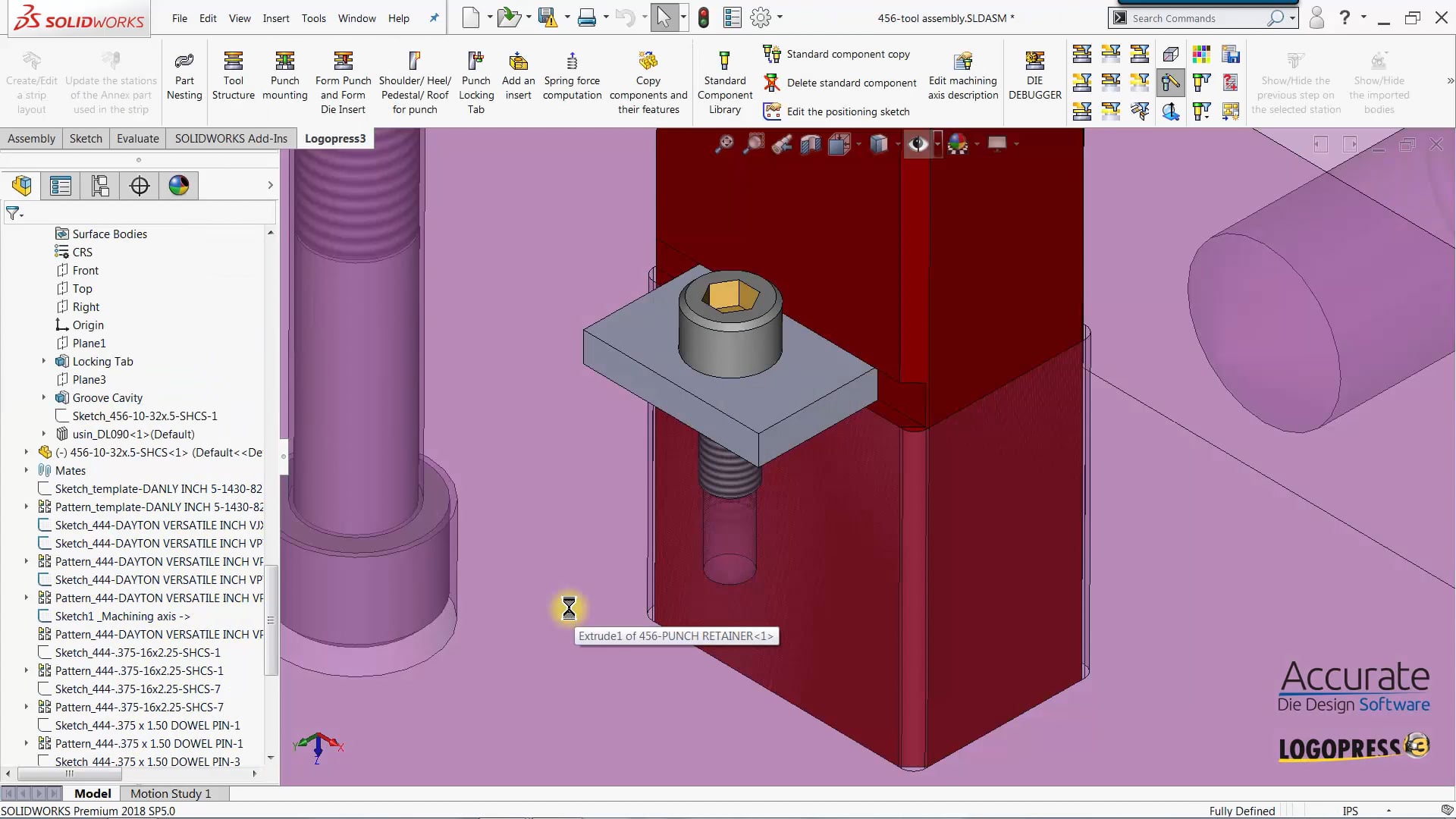 Punch Locking Tab with Groove and Tap Hole