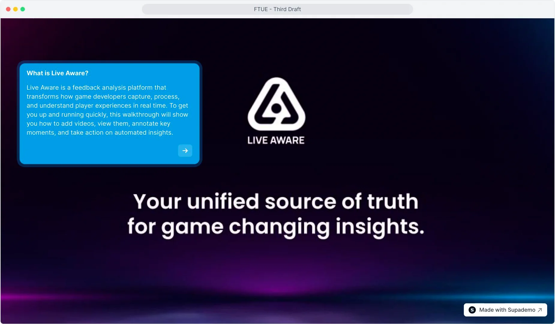 Live Aware Walkthrough