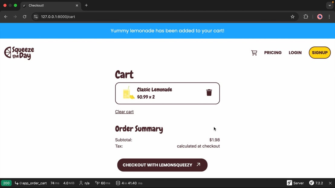 Start the Course Project App > Lemon Squeezy Payment Processor | SymfonyCasts
