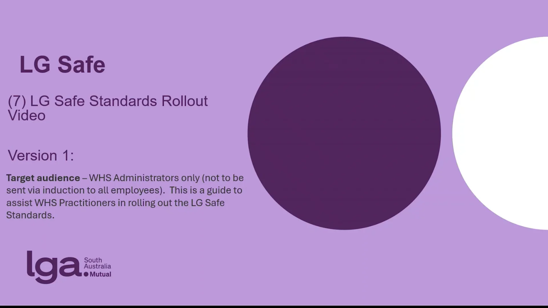 LG Safe Standards Rollout Instructional Video