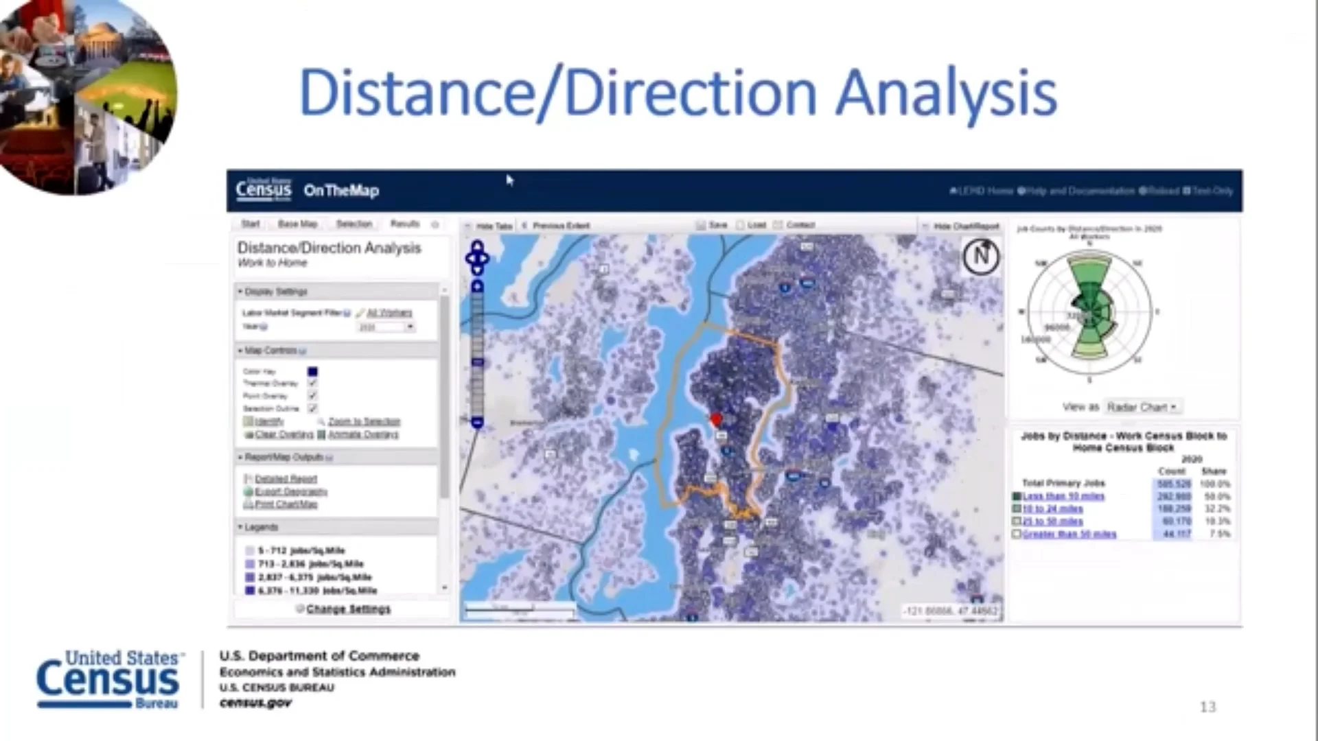 OnTheMap Distance/Direction Analysis
