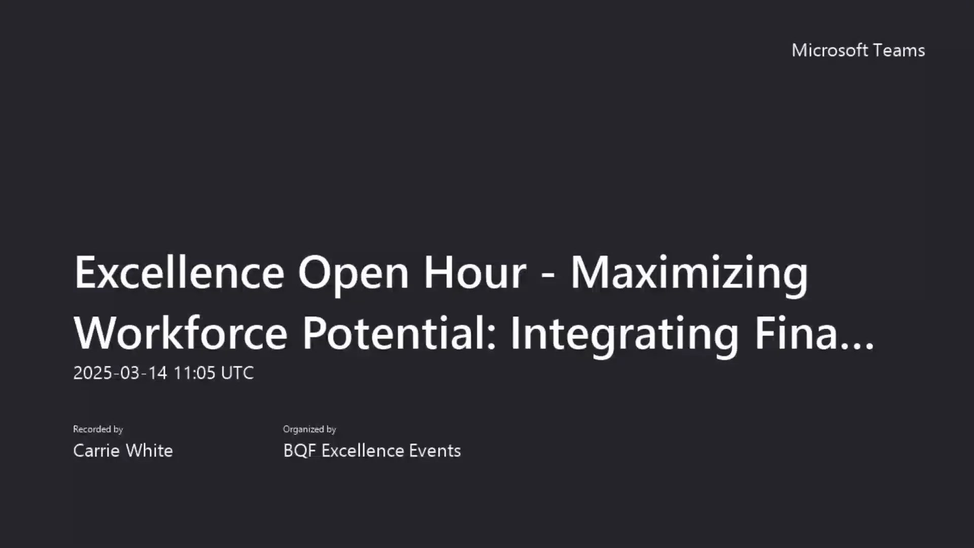 Excellence Open Hour - Maximizing Workforce Potential Integrating ...