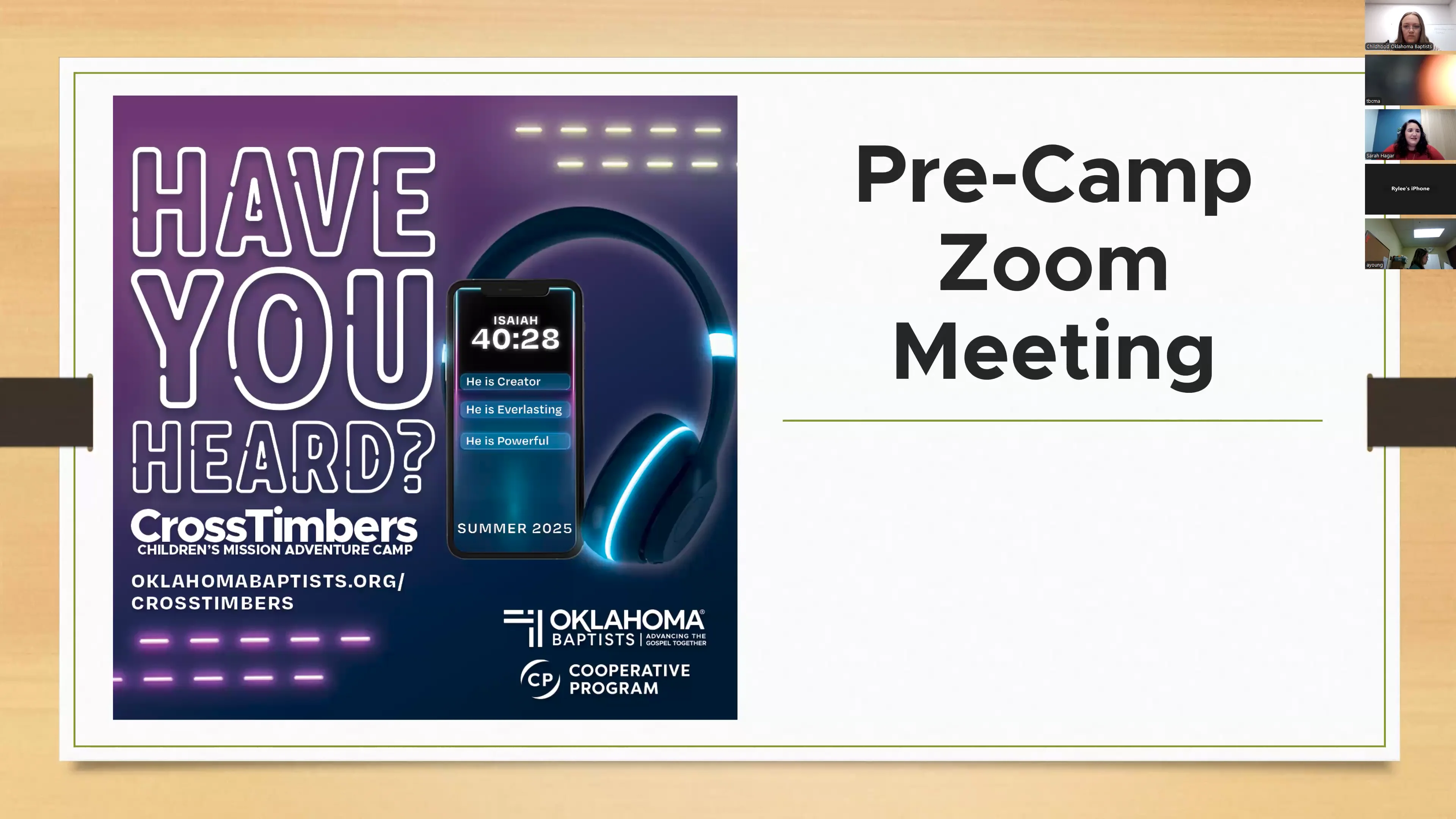 2025 CrossTimbers Pre-Camp Mtg Zoom