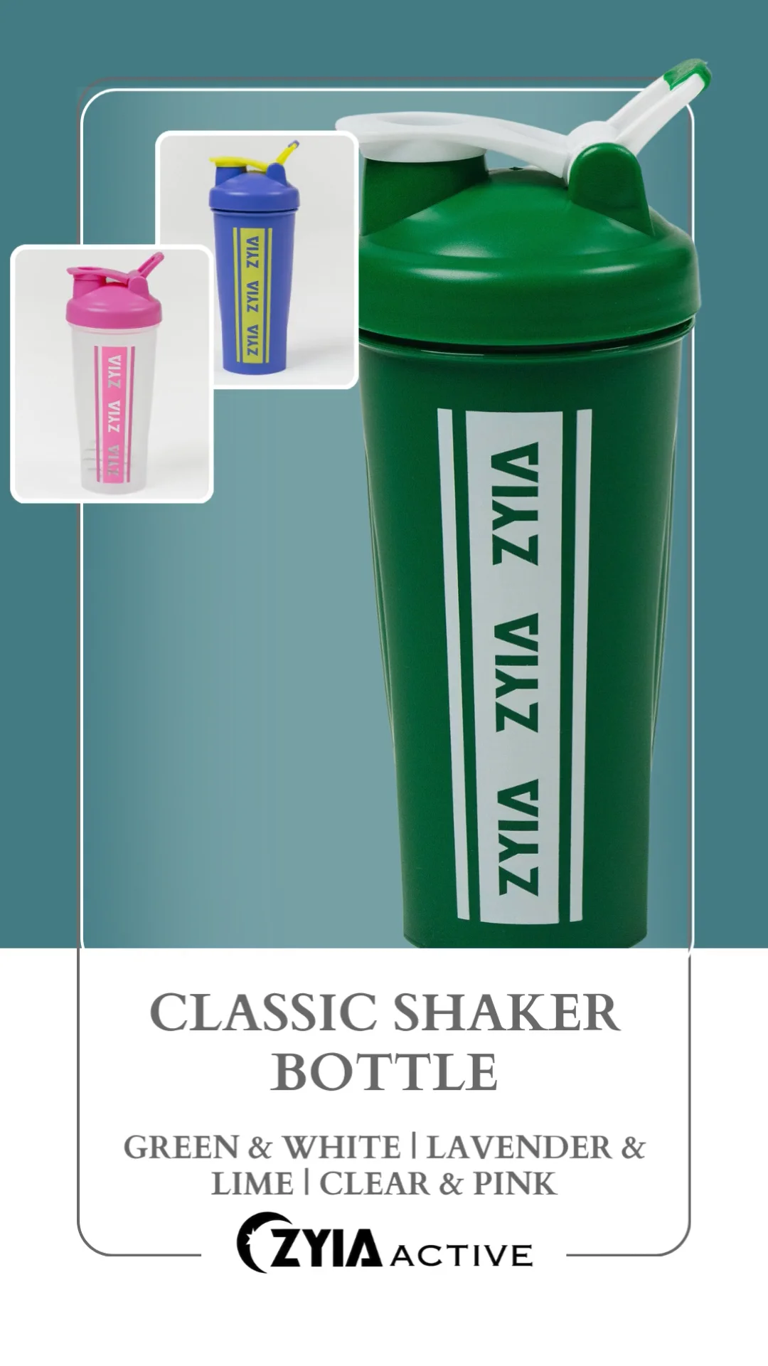 Classic Shaker Bottle | Green & White #3275 | Lavender & Lime #3360 ...