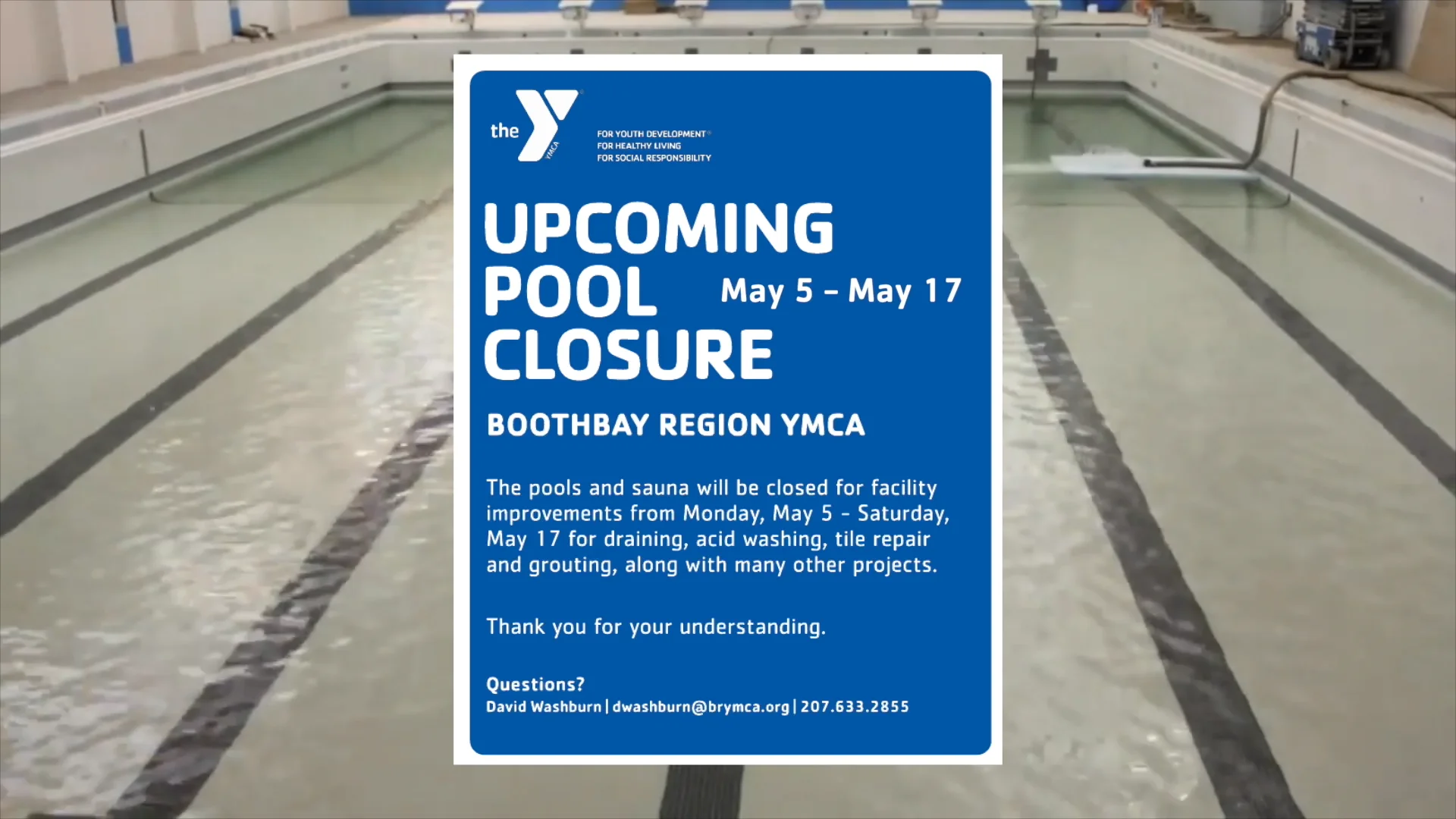 YMCA Pool Closure Bulletin