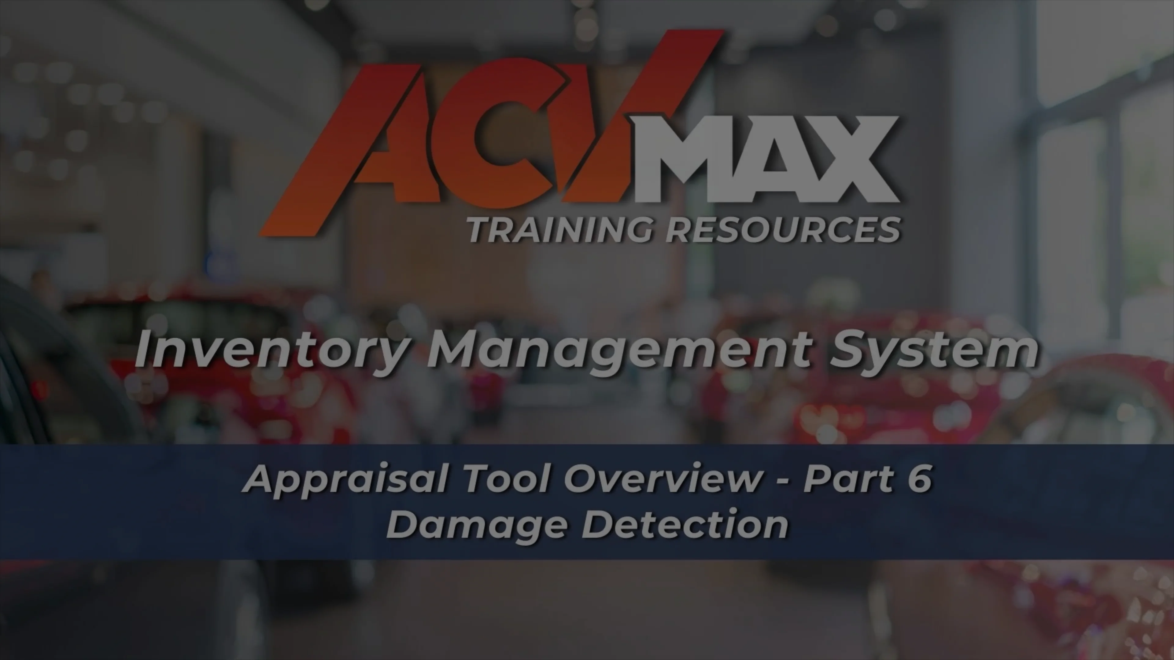 ACV MAX Appraisal Tool Overview Pt 6 - Damage Detection