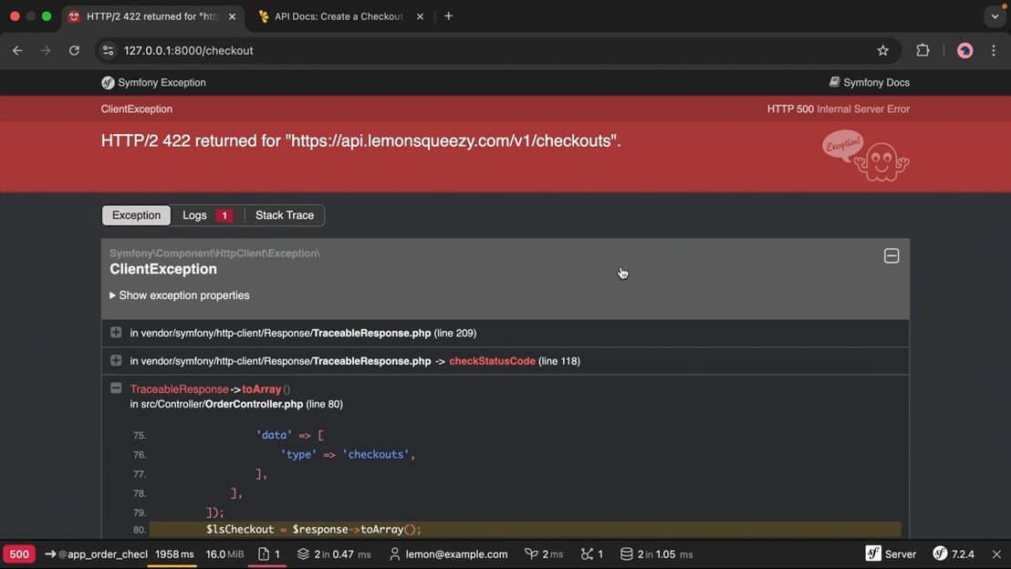 Checkout API Request > Lemon Squeezy Payment Processor | SymfonyCasts