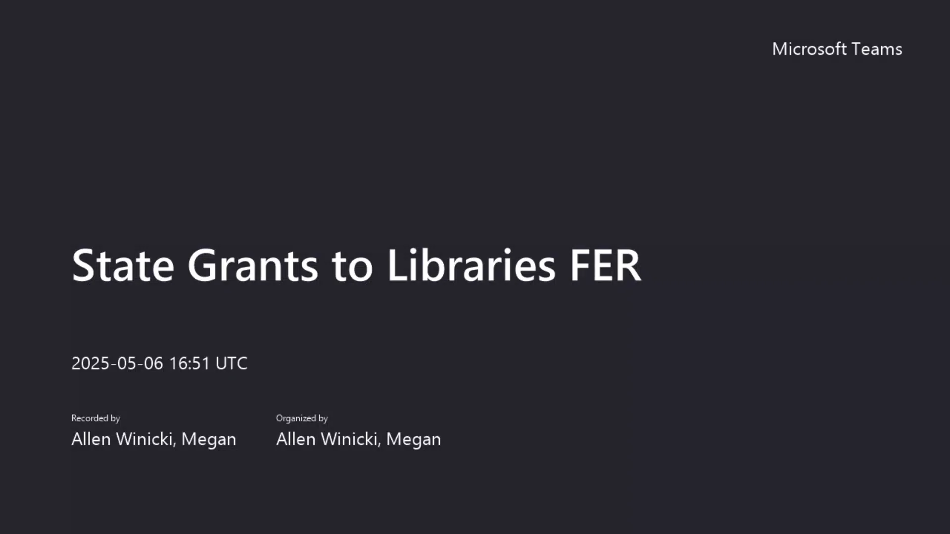 State Grants to Libraries FER