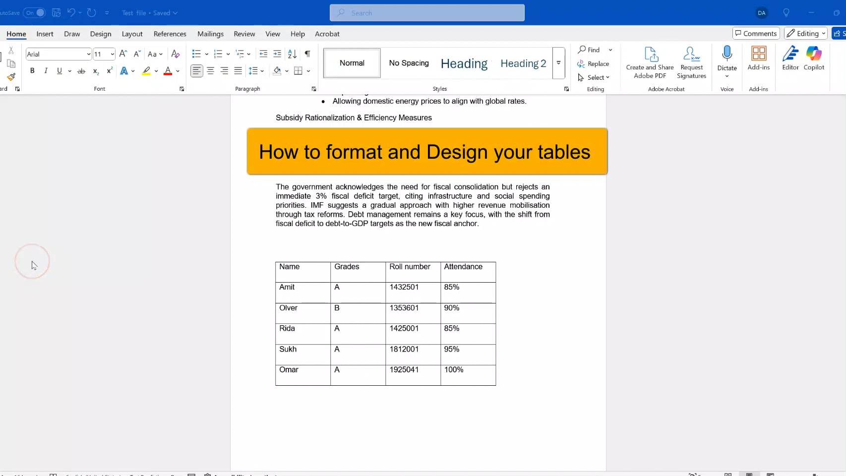 20.How to format and Design your tables