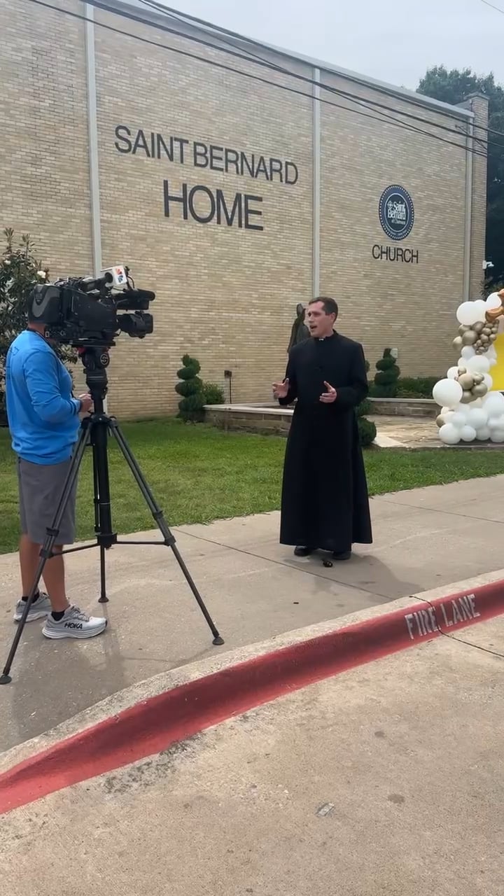 Fr. Andy interviewed by Channel 5 about our Papal celebration!