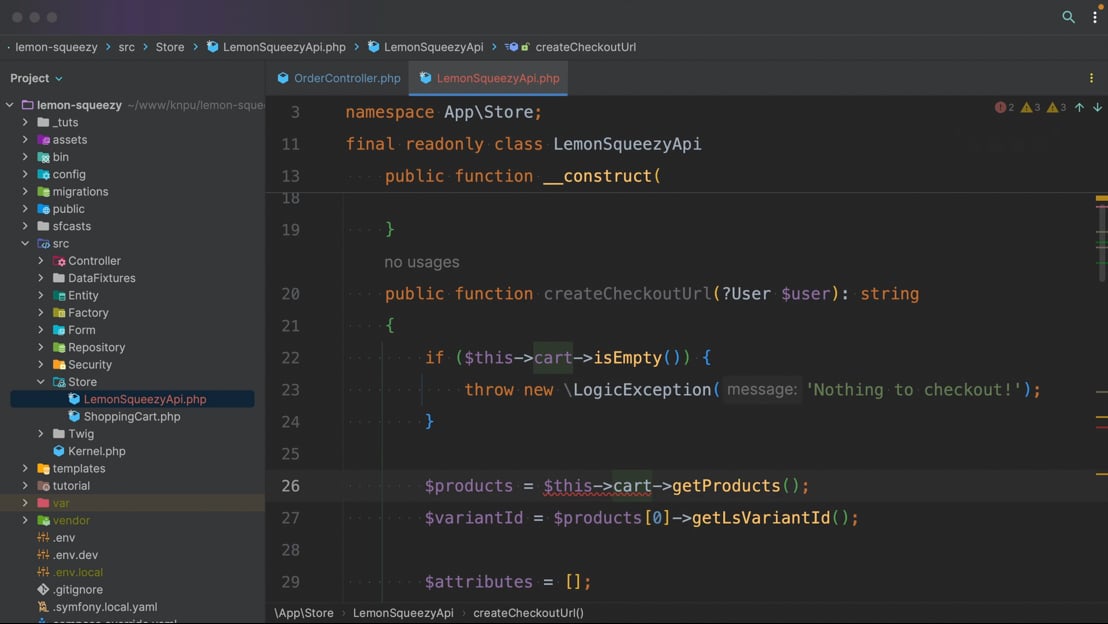 Centralize LemonSqueezy Business Logic > Lemon Squeezy Payment Processor | SymfonyCasts