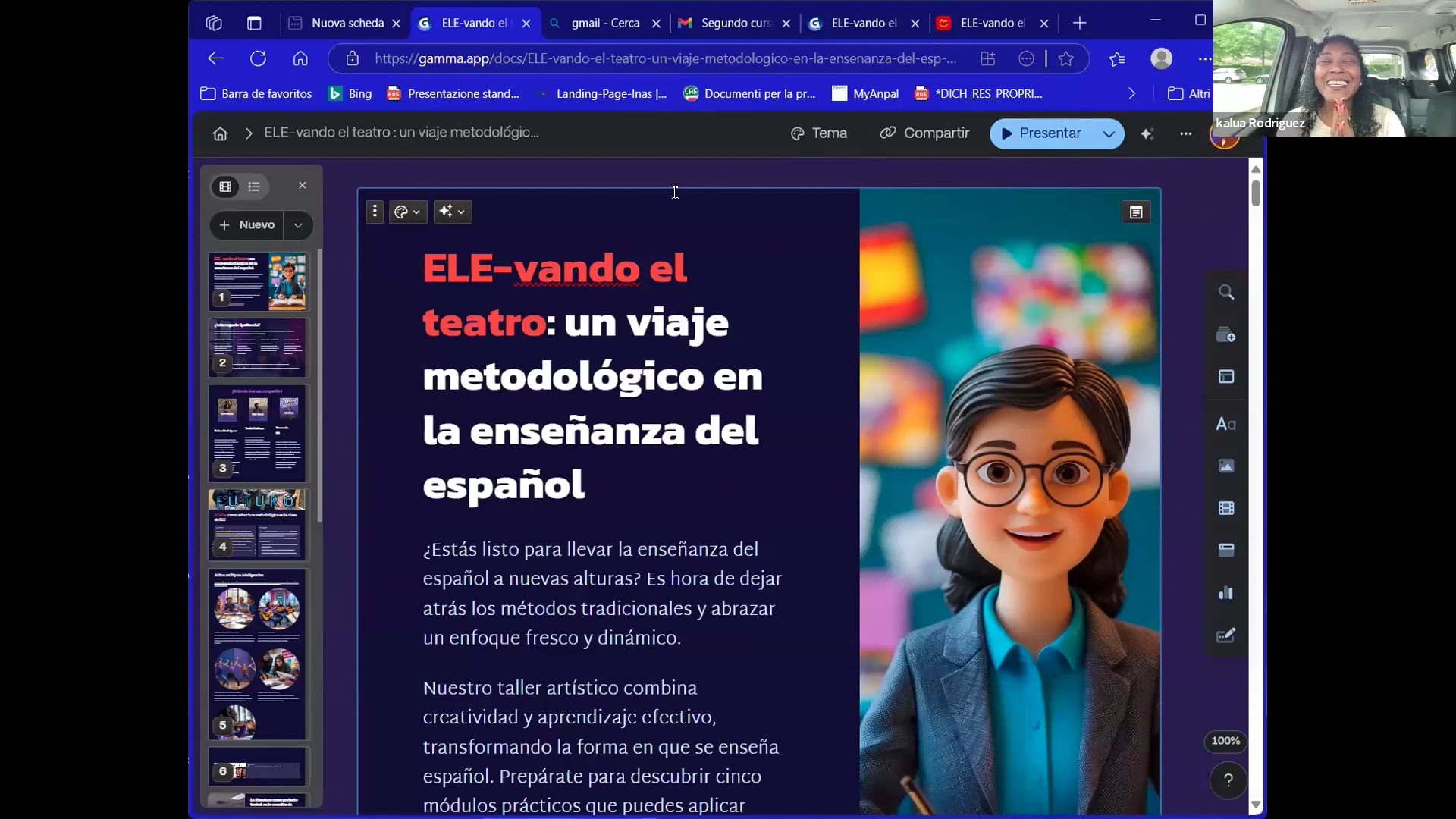 Webinario: ELE-va la enseñanza del español: el taller artístico como ...