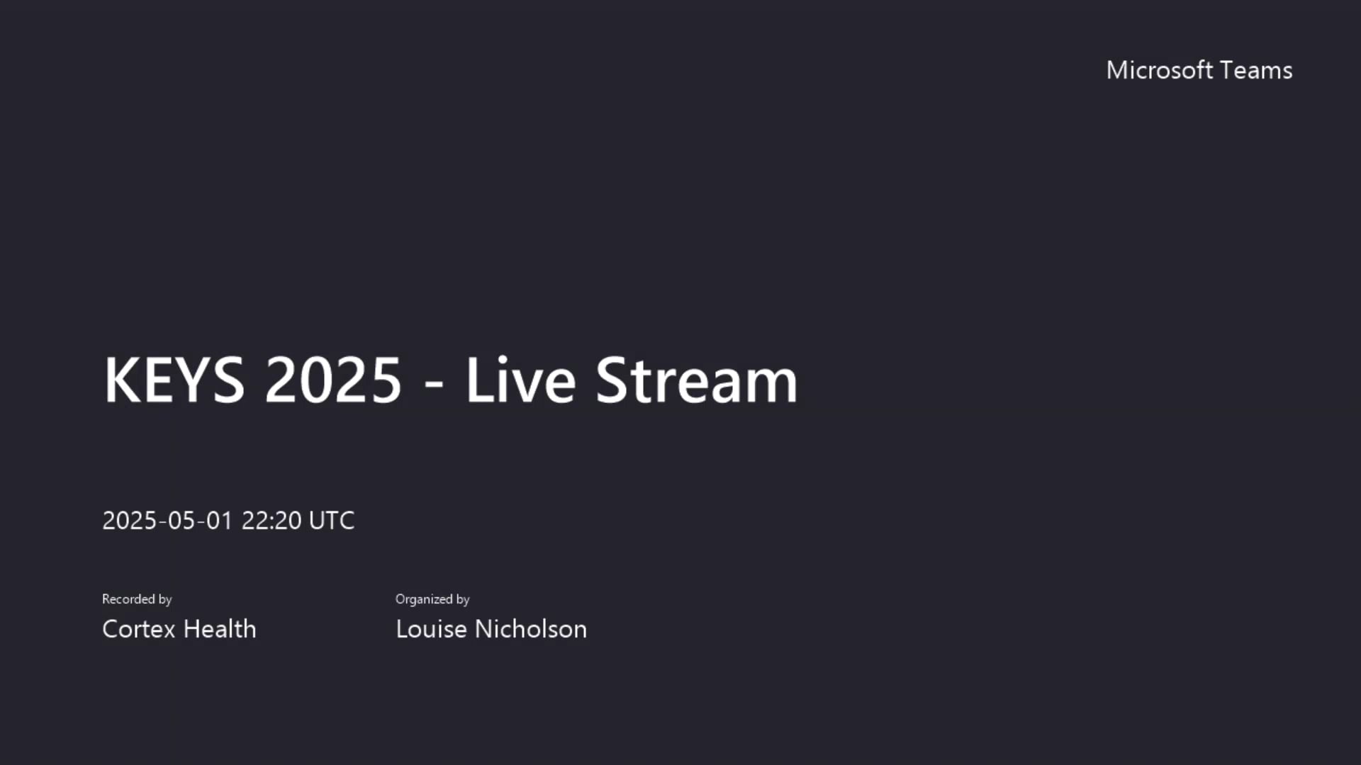 KEYS 2025 - Part 1 - Live Stream | Videos & Movies on Vimeo