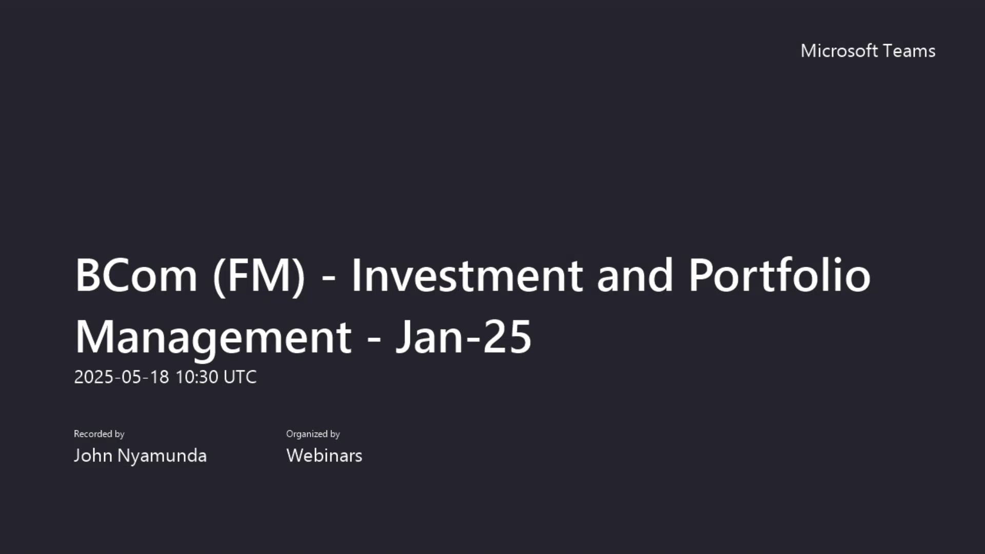 BCom (FM) - Investment and Portfolio Management - Jan-25-20250518 ...