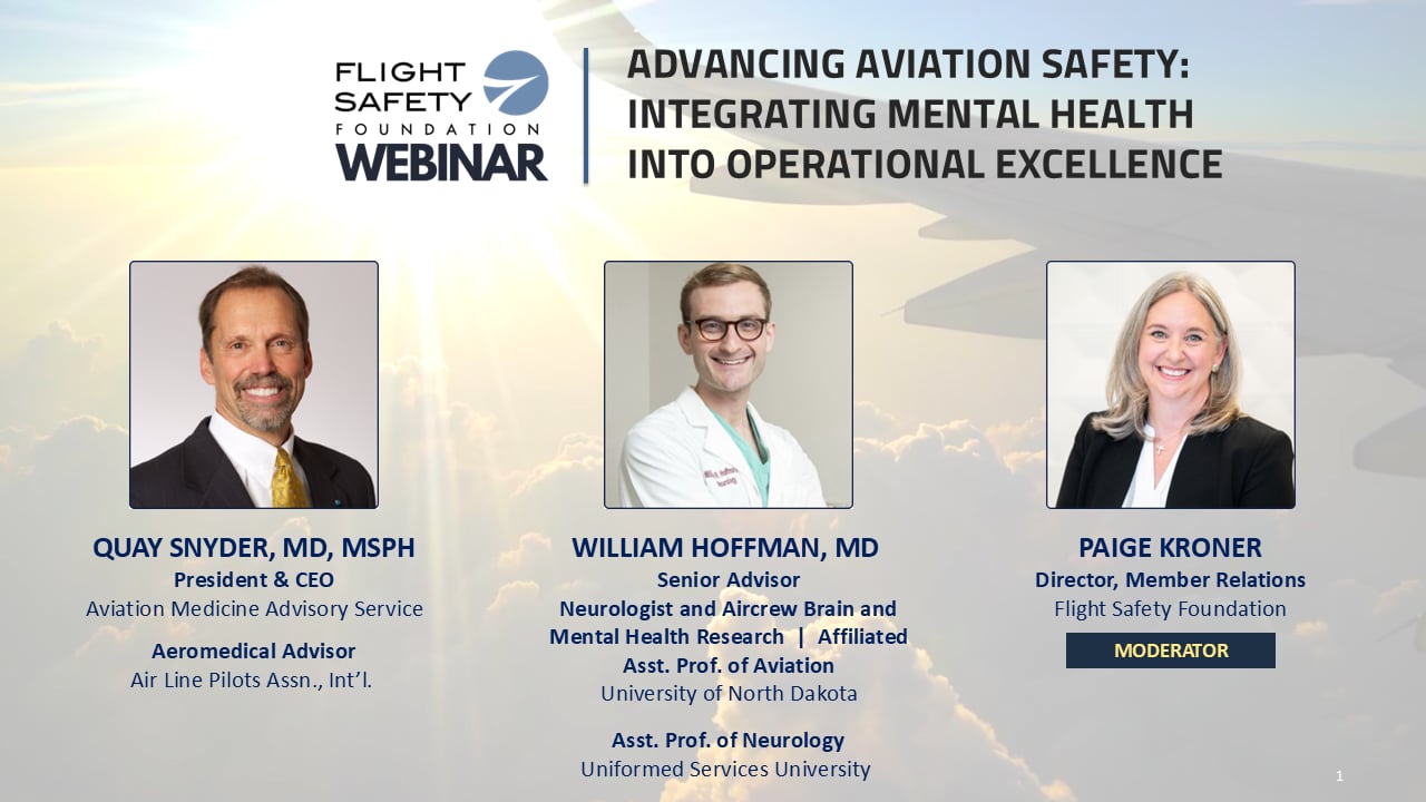 Advancing Aviation Safety: Integrating Mental Health into Operational ...