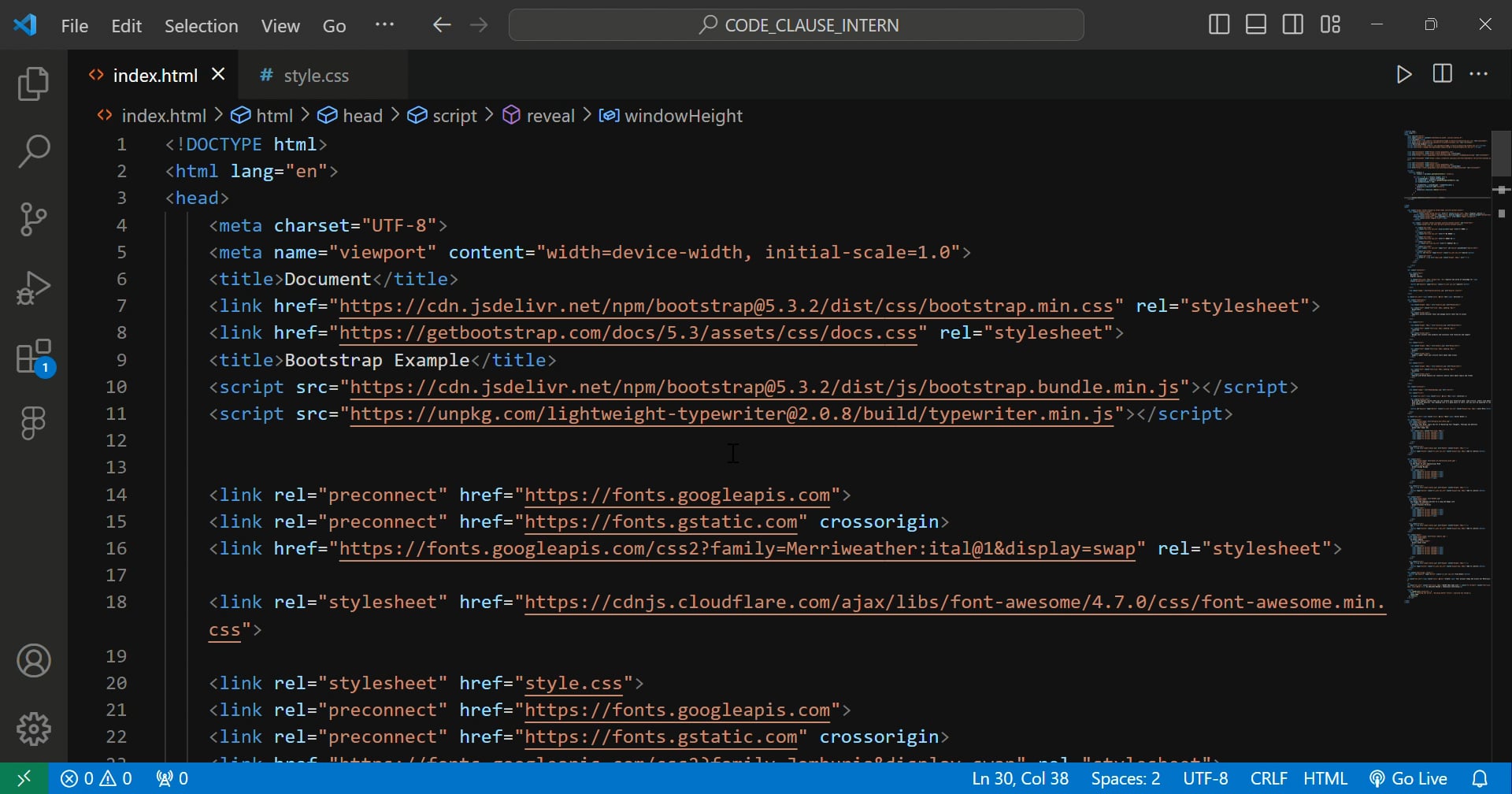 index.html - CODE_CLAUSE_INTERN - Visual Studio Code 2023-10-13 17-52-17