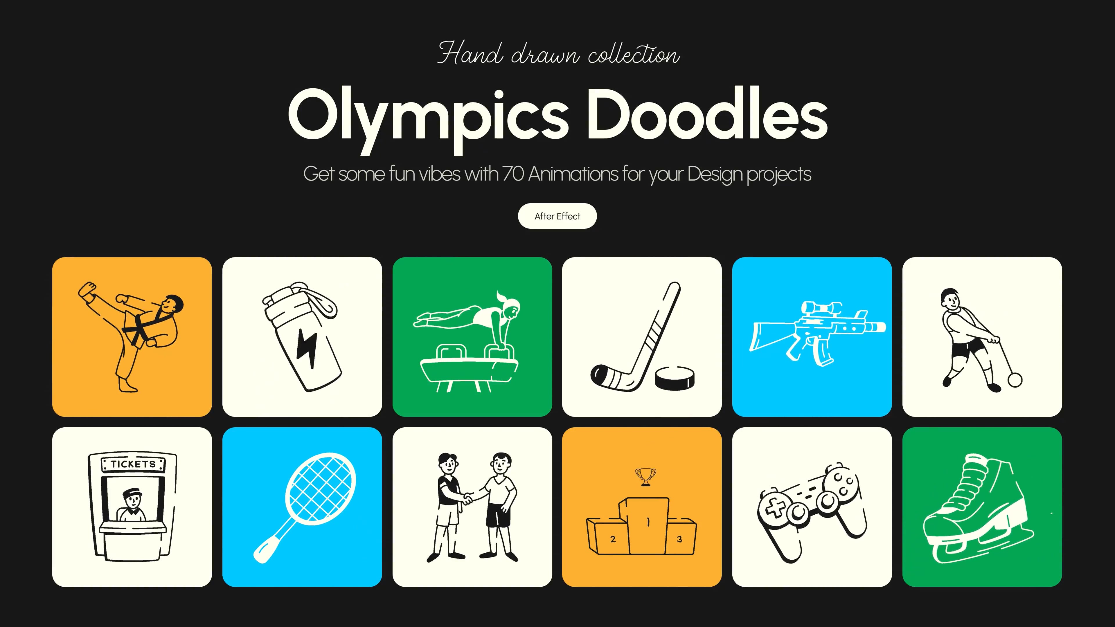 Animated Olympics Doodles Art Set