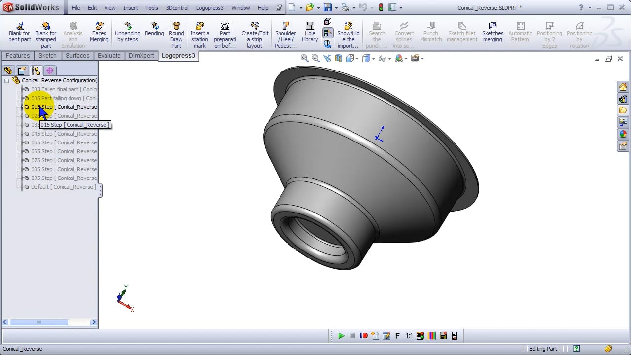 LogoPress Round Draw Conical Reverse Draw