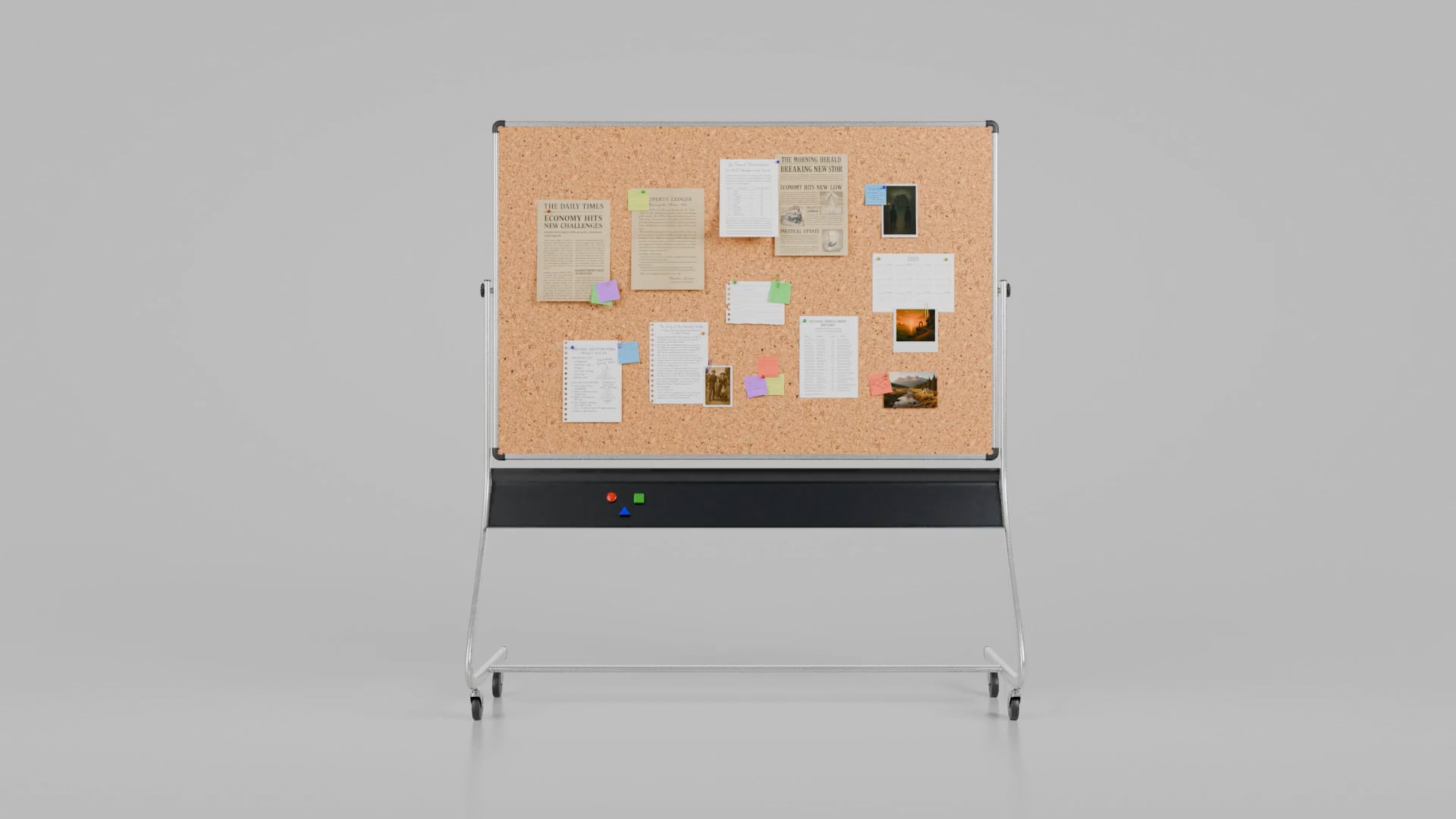 Double-Sided Metal Corkboard -Fully Customizable Rectangular Pin Board