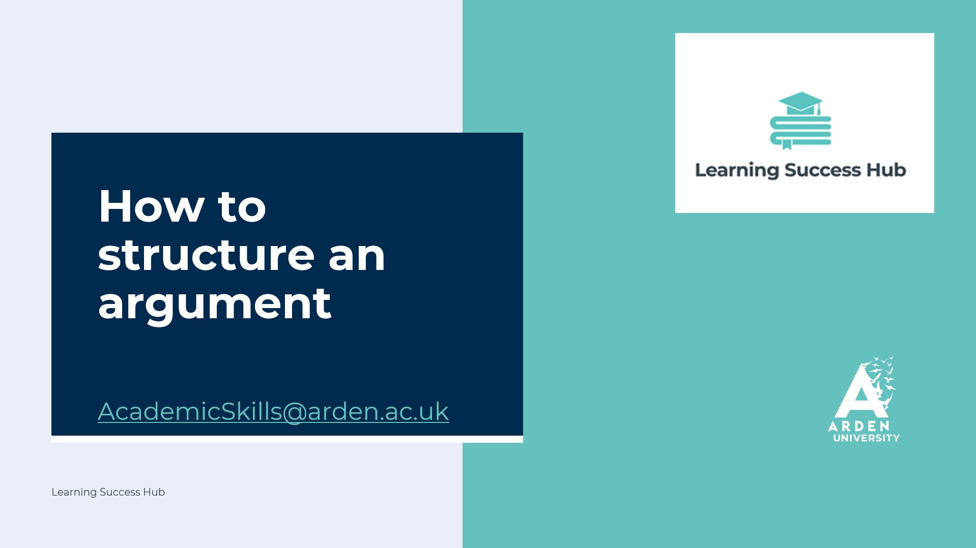 How to structure an argument