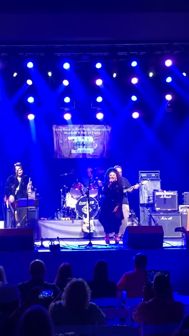 Laura Benedict when inducted into the Iowa Rock n Roll Hall of Fame