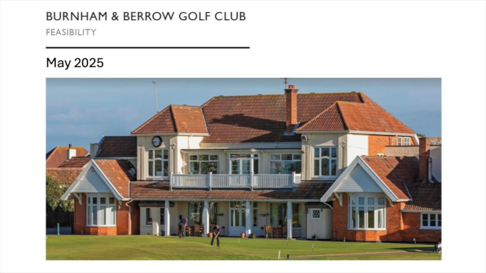 Burnham & Berrow Golf Club Clubhouse Presentation May 2025