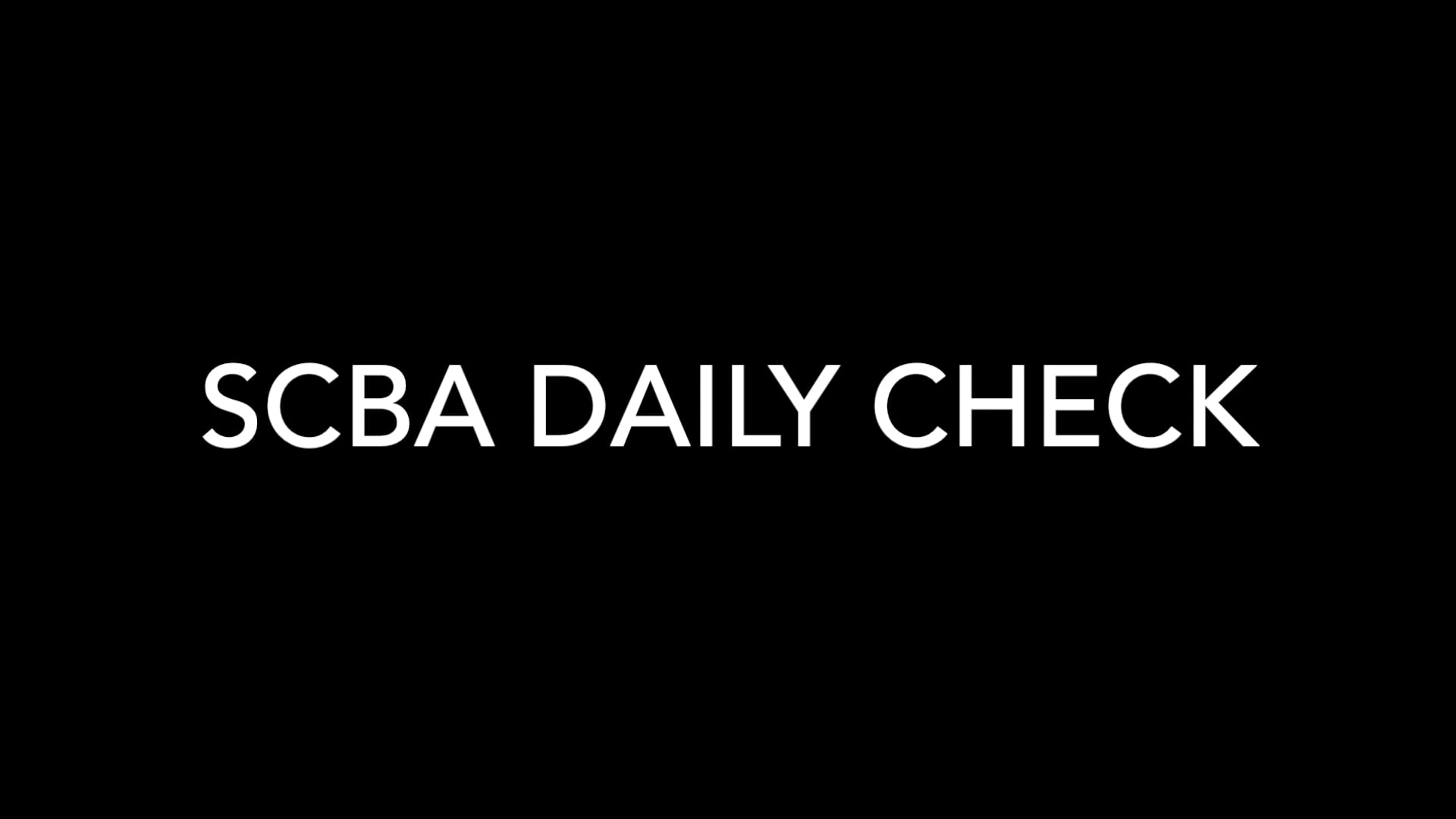 Decon Apparatus-SCBA Daily Check