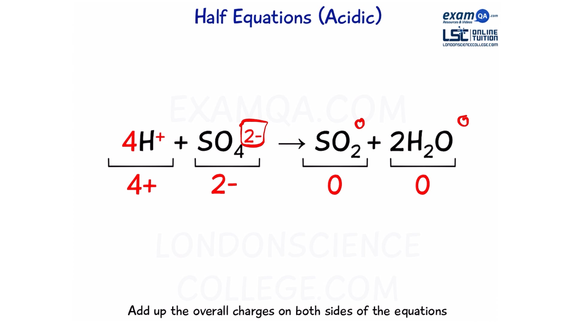 Half Equations (Acidic Conditions)