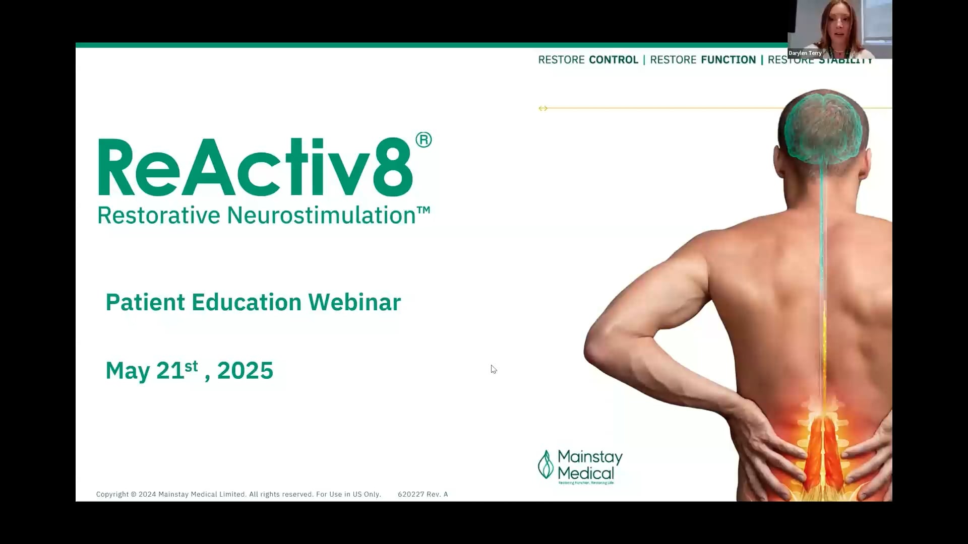 ReActiv8 Patient Education Webinar May 2025 - Dr. Ptacek and Patient Karl