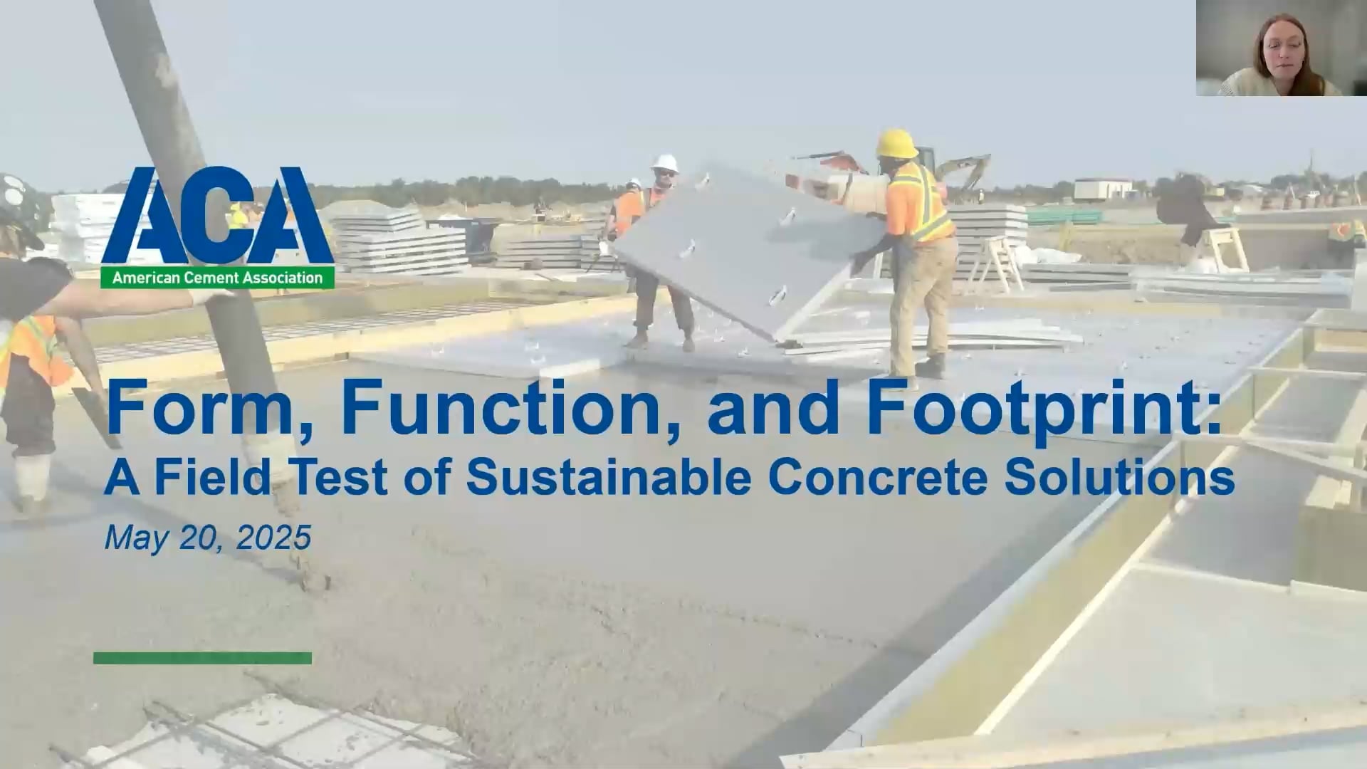 Form, Function, and Footprint: A Field Test of Sustainable Concrete ...